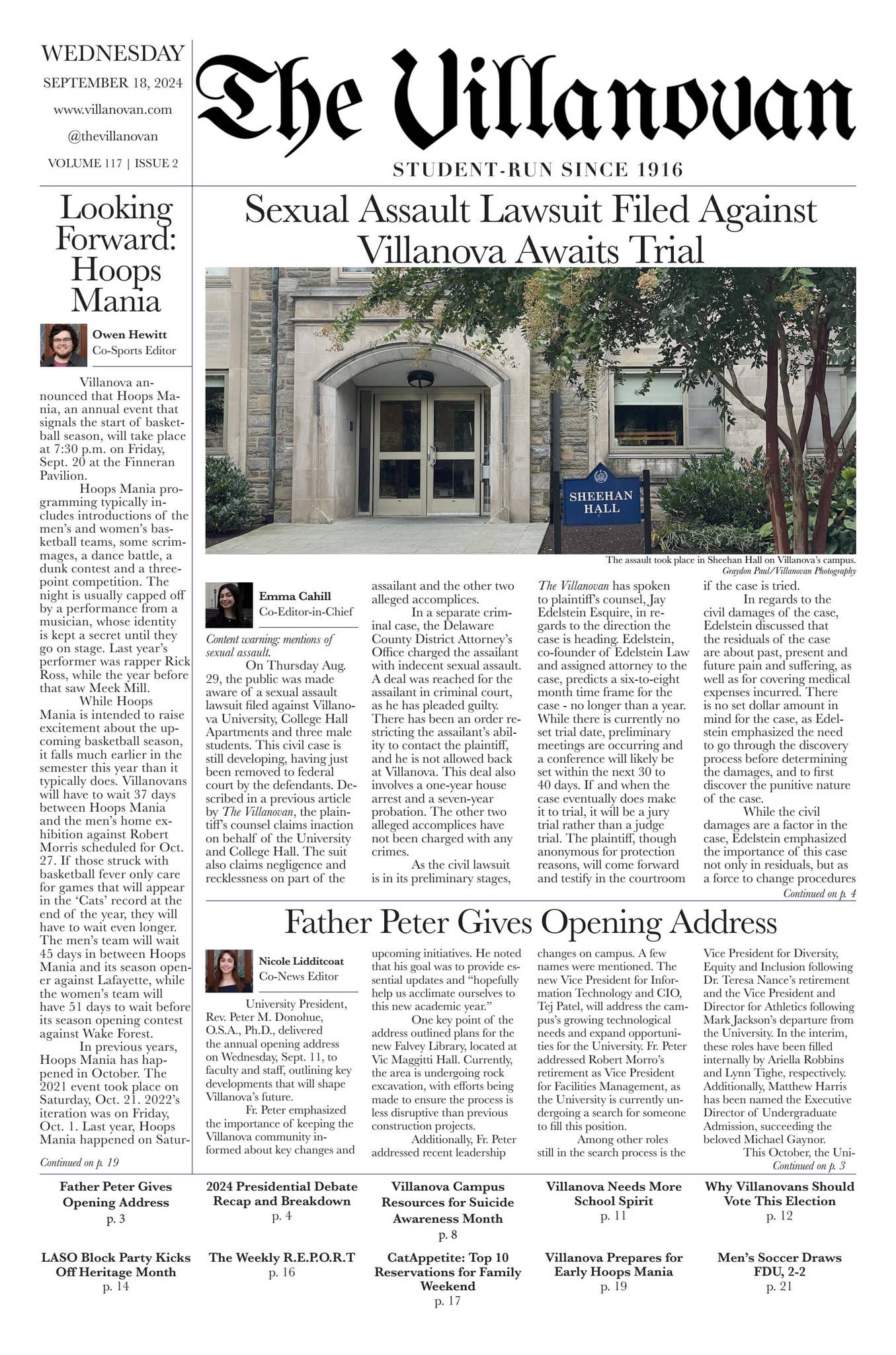 The Villanovan | Volume 117, Issue 2: September 18, 2024 by The ...