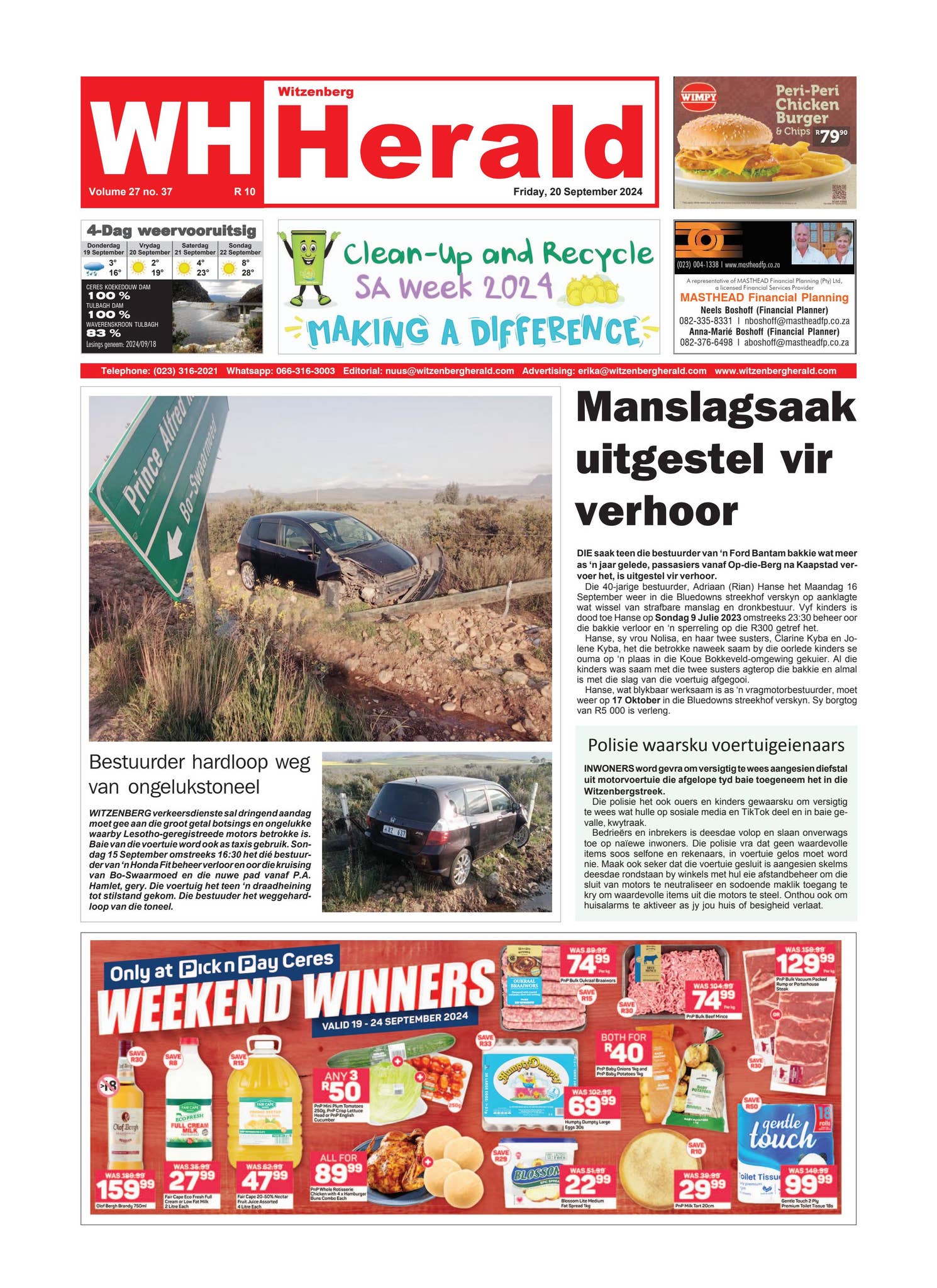 Witzenberg Herald Vol.27 no.37 (Online Weergawe) by Witzenberg Herald ...