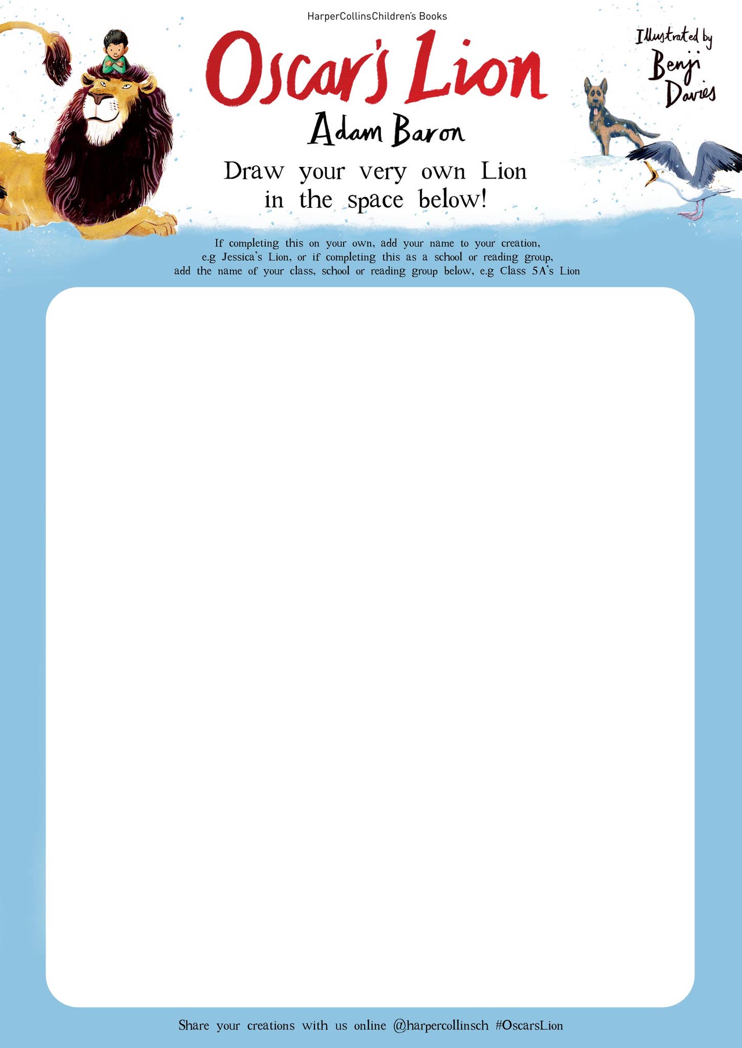 Oscar's Lion: A Draw Your Own Lion Activity Sheet by ...