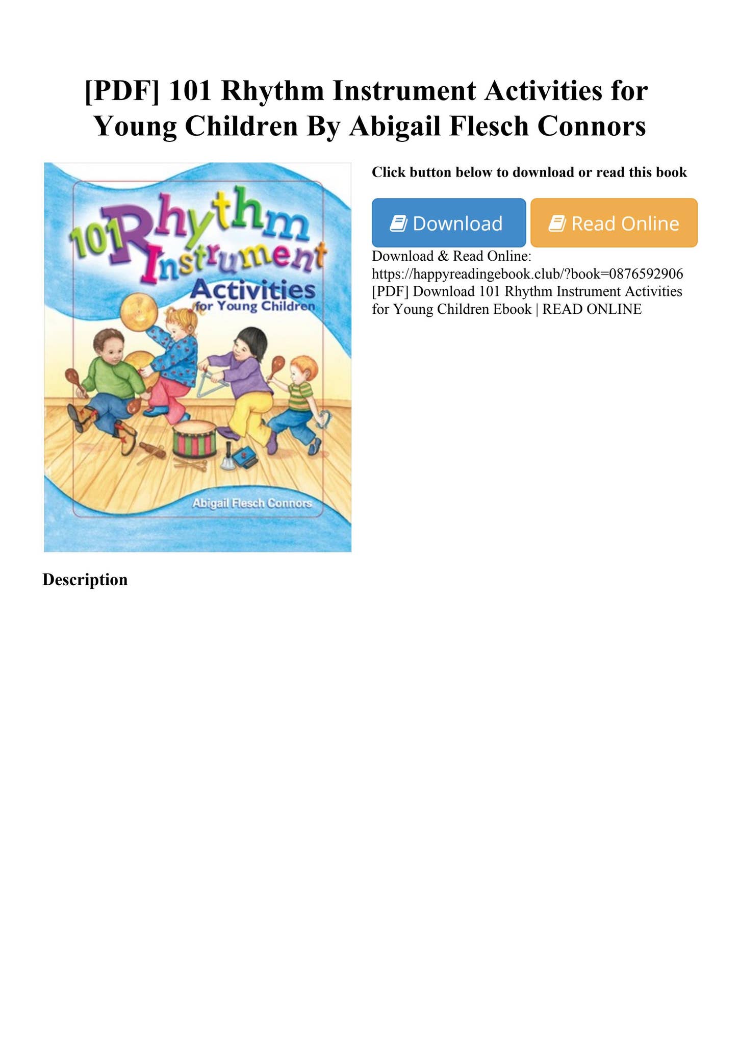 [PDF] 101 Rhythm Instrument Activities for Young Children By Abigail ...