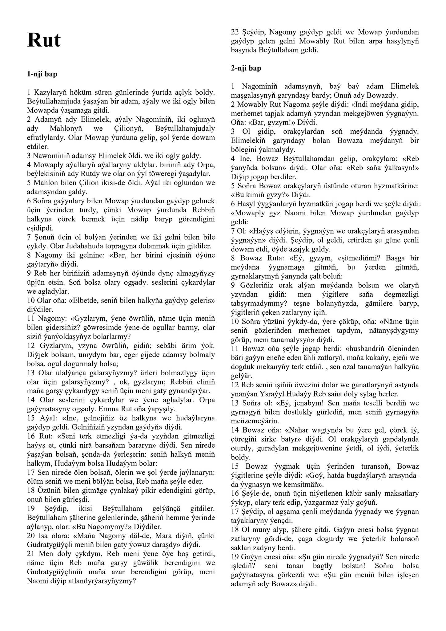 Turkmen - The Book of Ruth by Filipino Tracts and Literature Society ...