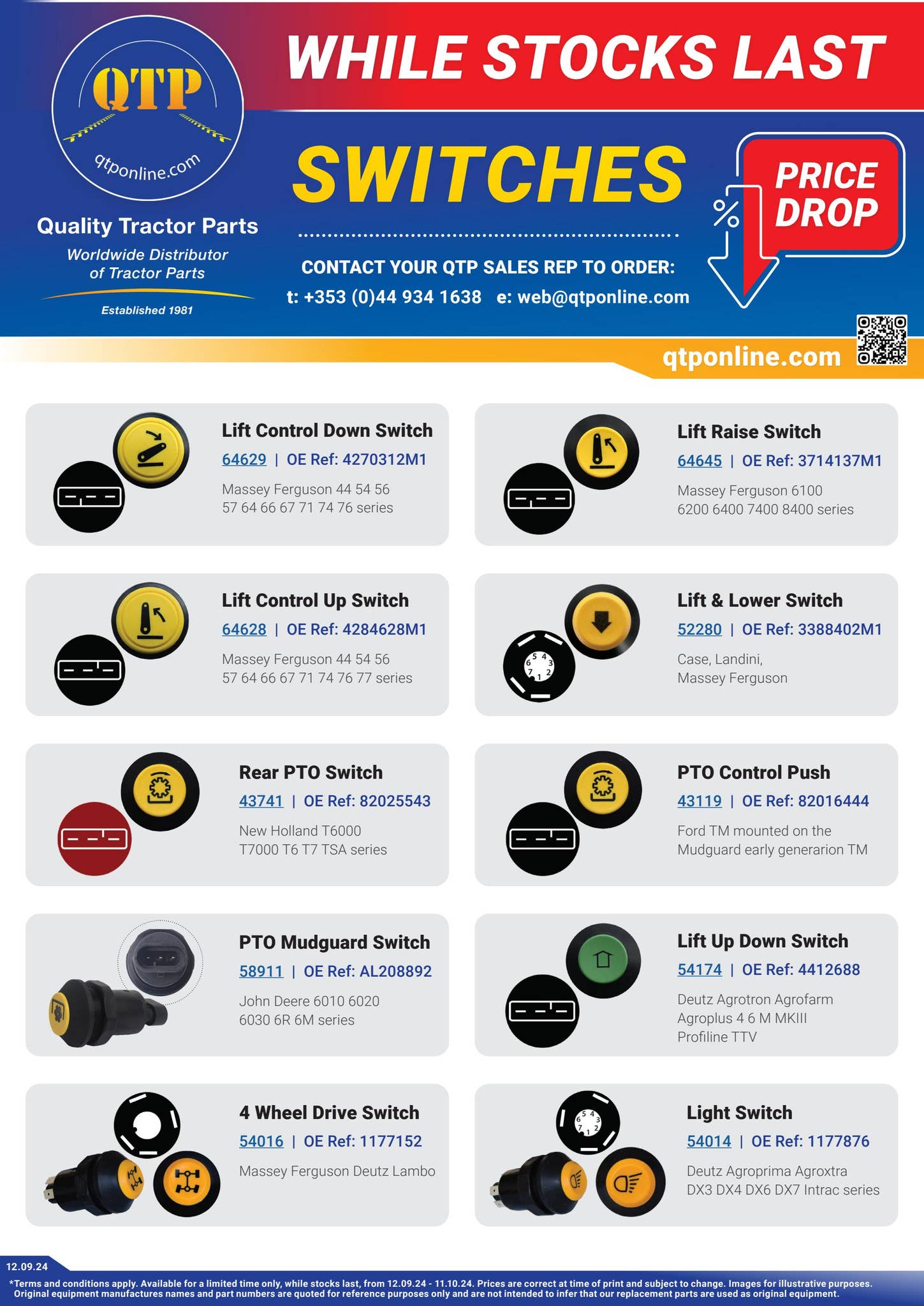 QTP Switches - Price Drop - Sept 2024 by Quality Tractor Parts - Issuu