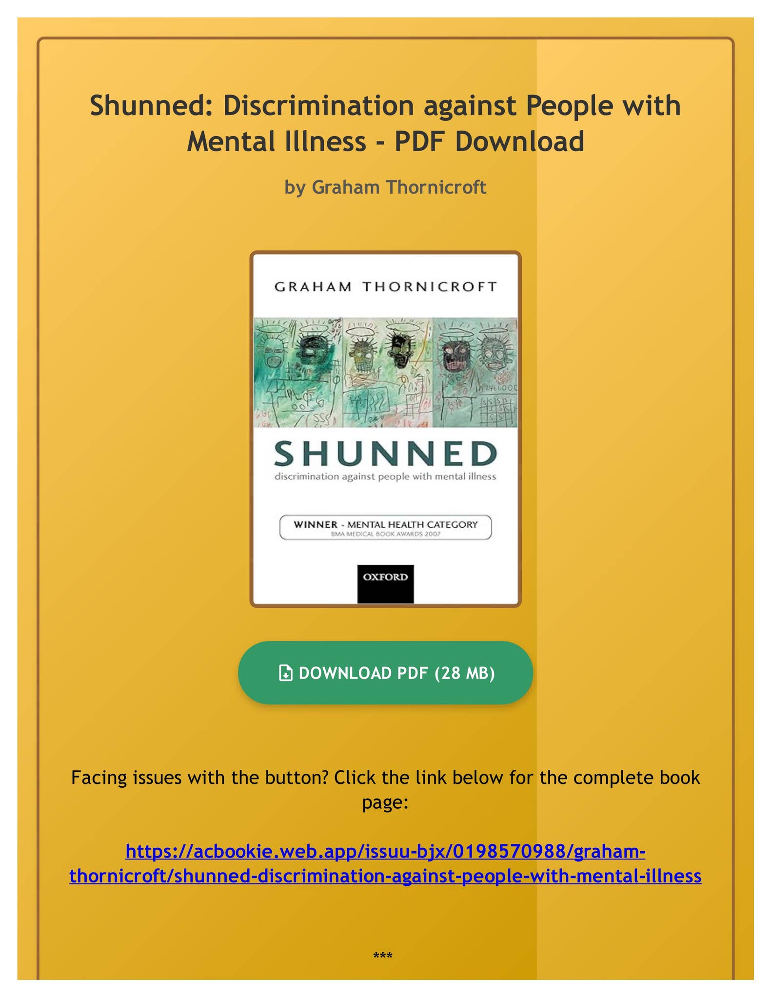 (PDF) Free Shunned: Discrimination against People with Mental Illness ...