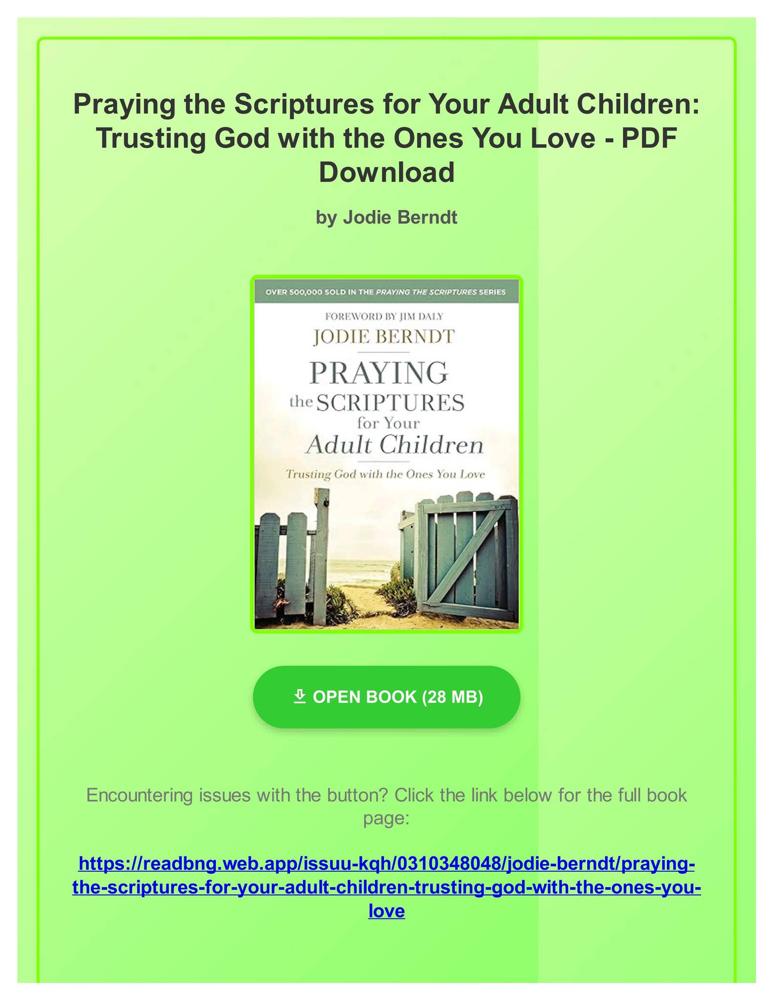 Ebook Praying the Scriptures for Your Adult Children: Trusting God with ...