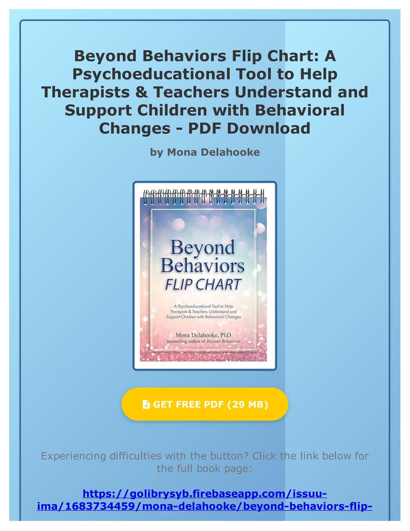 FREE PDF Beyond Behaviors Flip Chart: A Psychoeducational Tool to Help ...