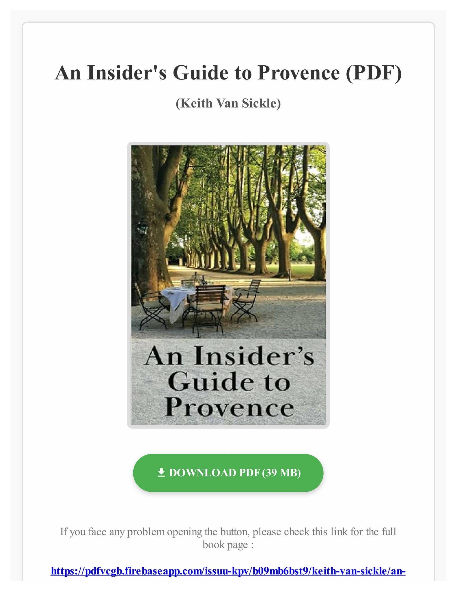 PDF An Insider's Guide to Provence by Keith Van Sickle by ...