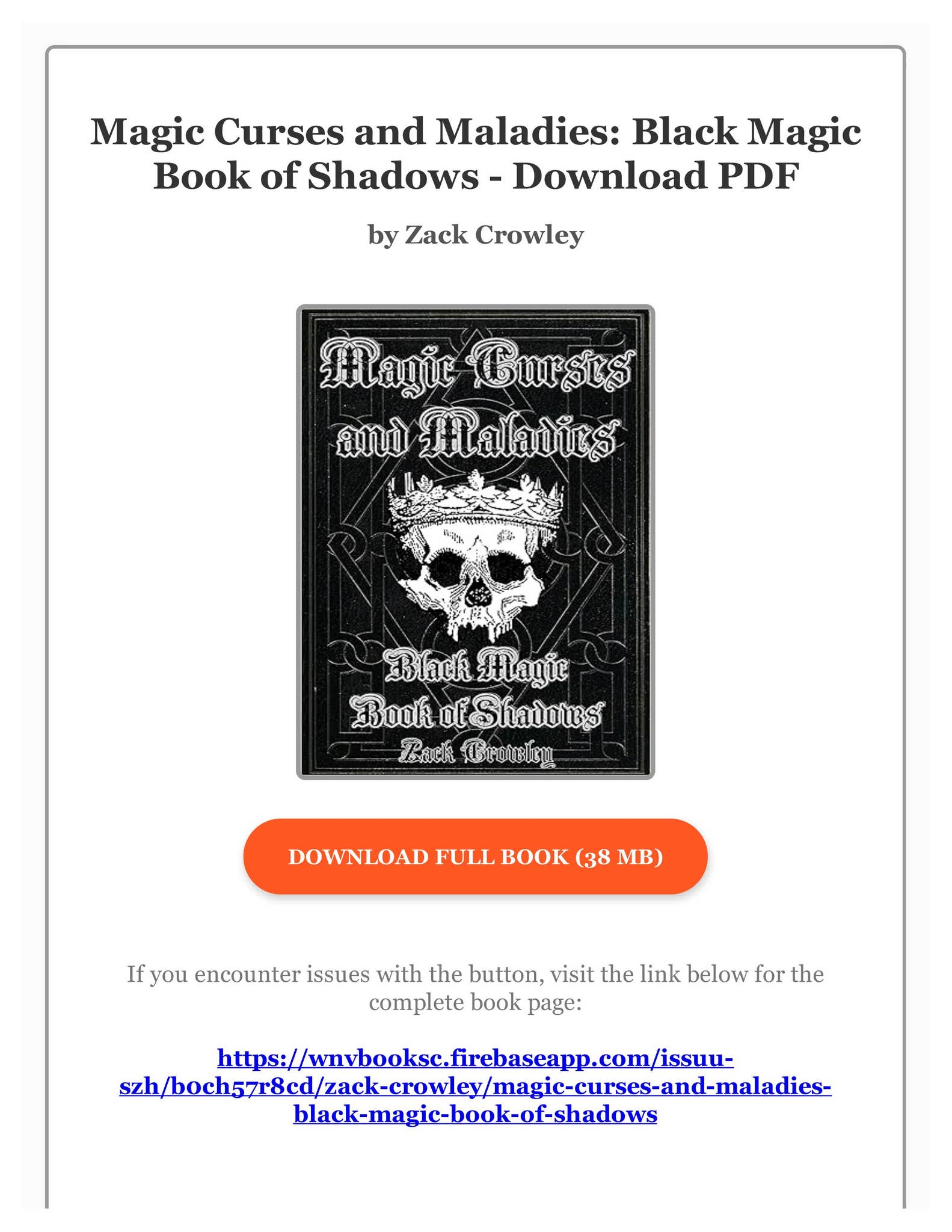 Pdf Free Magic Curses and Maladies: Black Magic Book of Shadows by Zack ...