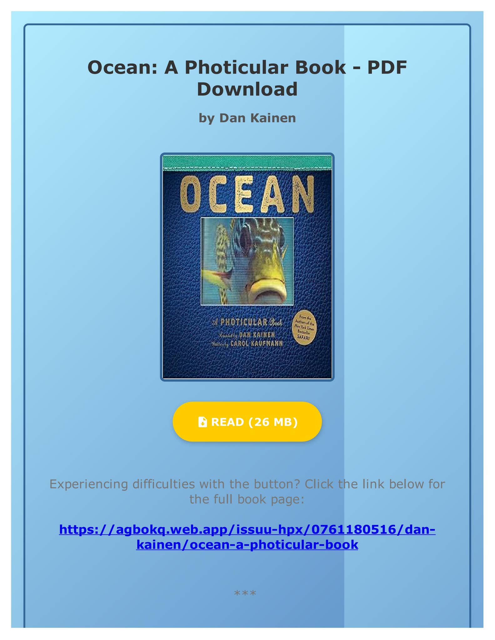 PDF Ocean: A Photicular Book by Dan Kainen by NaomiPaucekin - Issuu