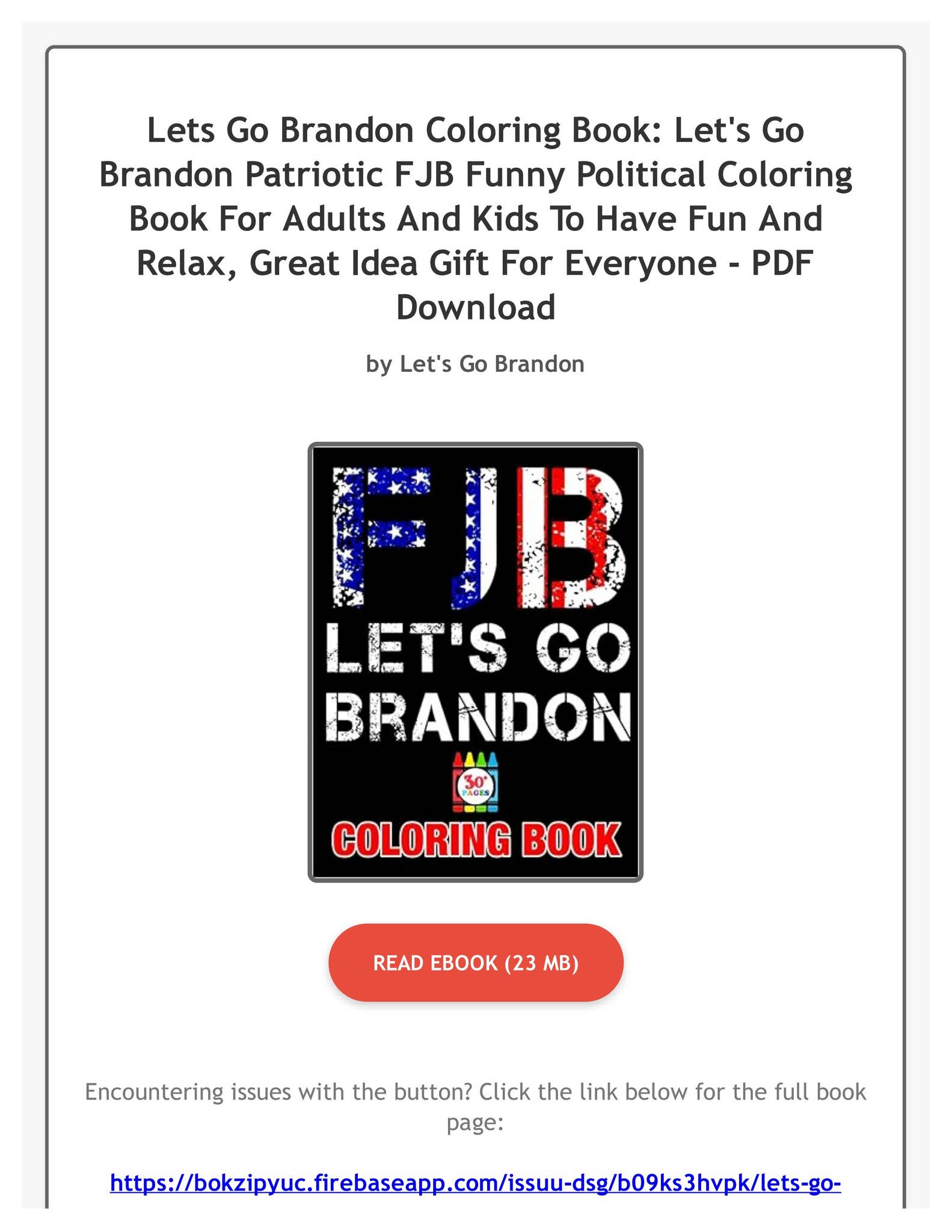 PDF Lets Go Brandon Coloring Book: Let's Go Brandon Patriotic FJB Funny ...