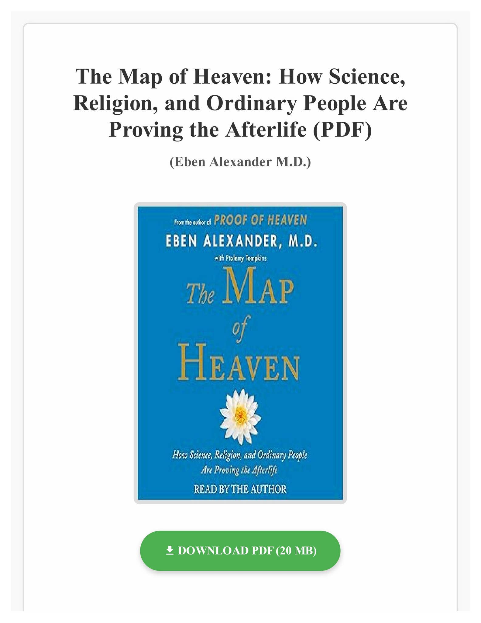 PDF Free The Map of Heaven: How Science, Religion, and Ordinary People ...