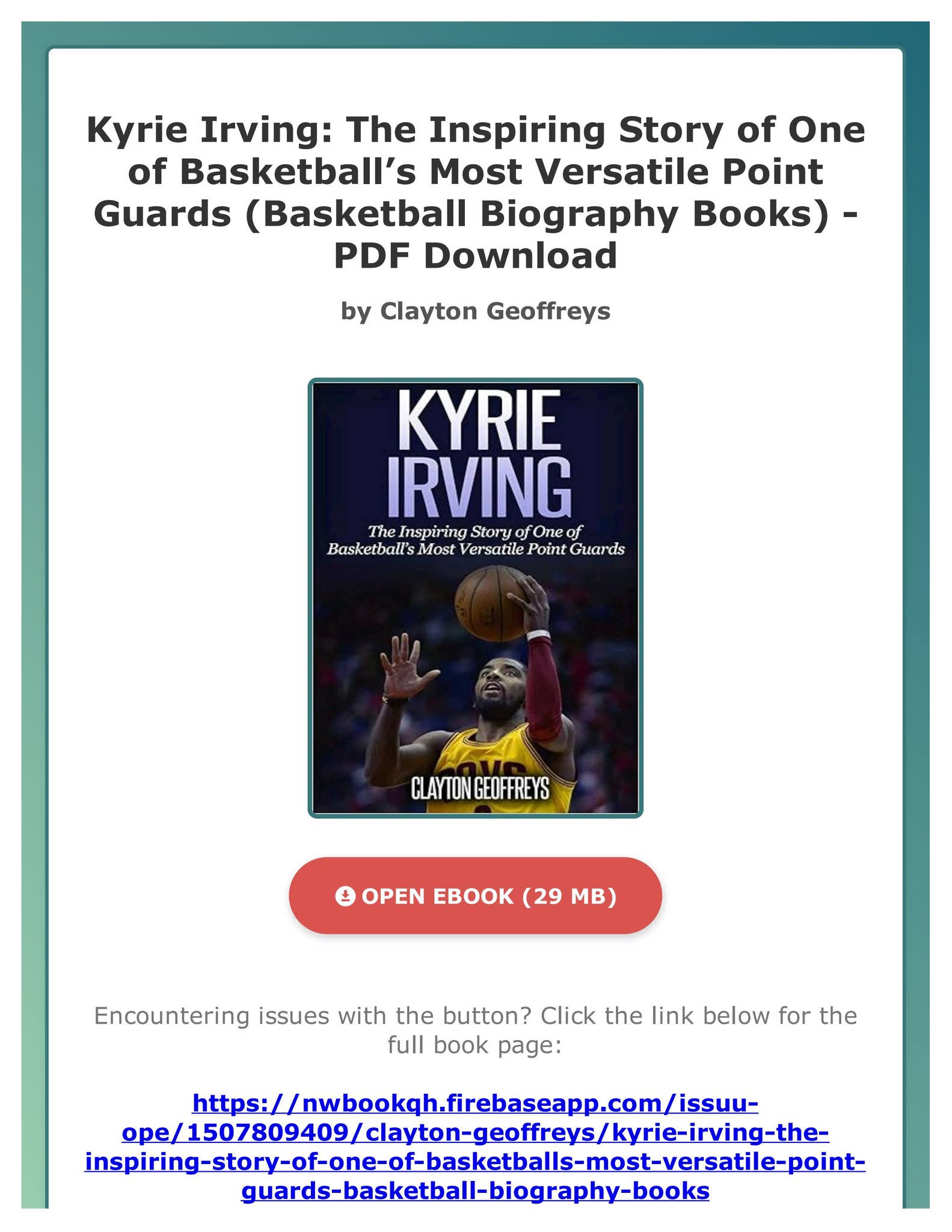 PDF Ebook Kyrie Irving: The Inspiring Story of One of Basketball’s Most ...