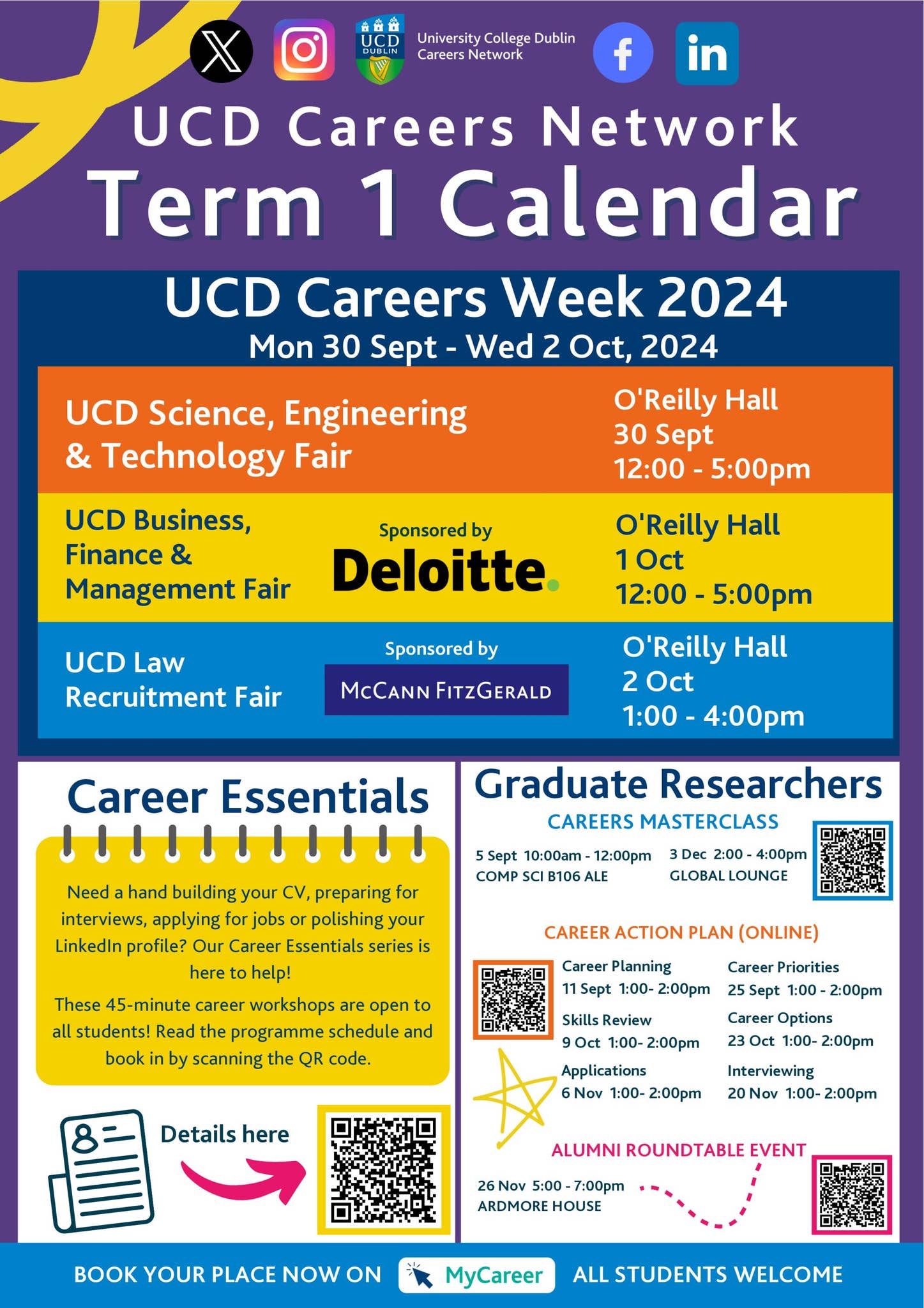 UCD Careers Network - Term 1 Calendar 2024 by ucdcareers - Issuu