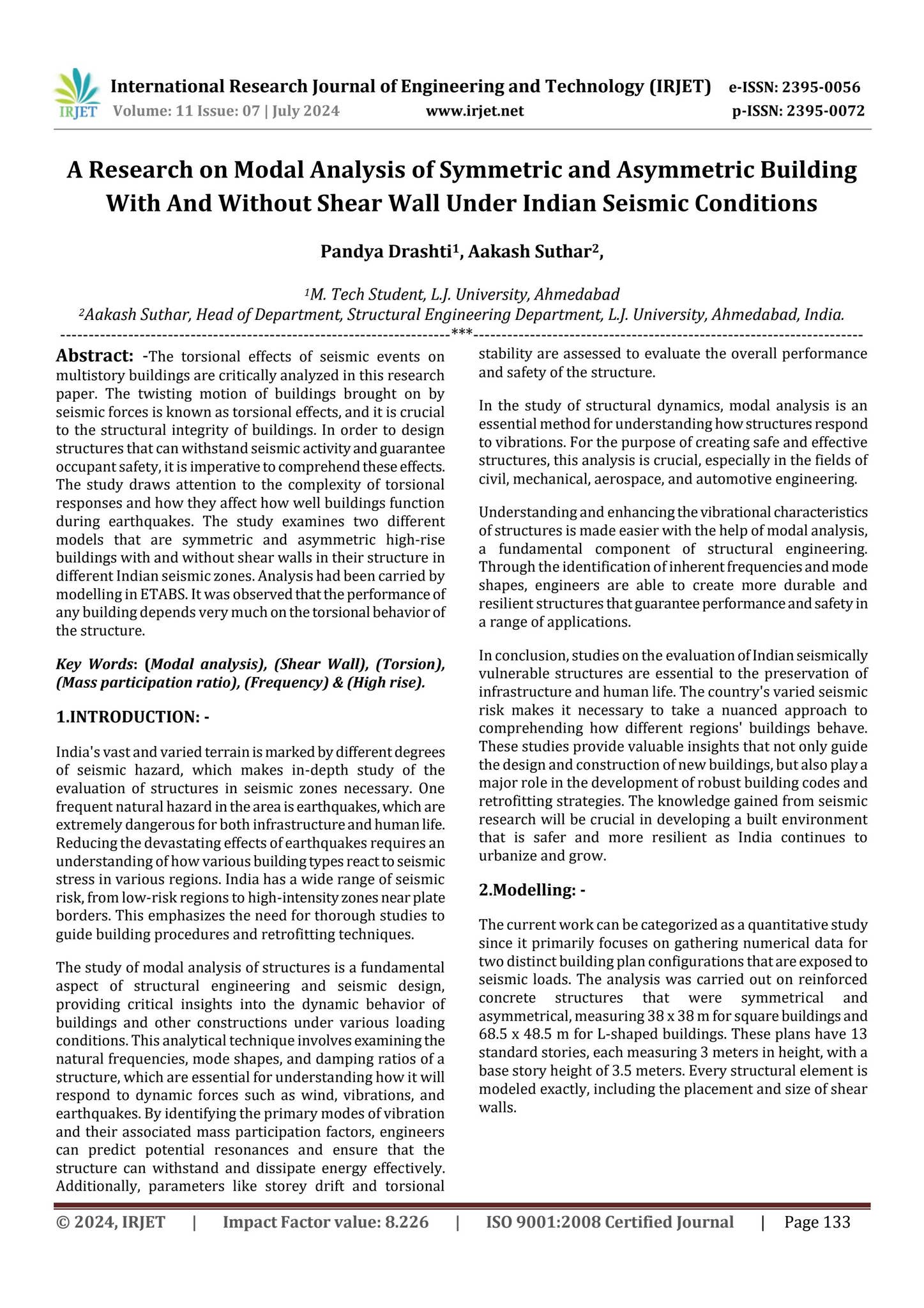 A Research on Modal Analysis of Symmetric and Asymmetric Building With ...