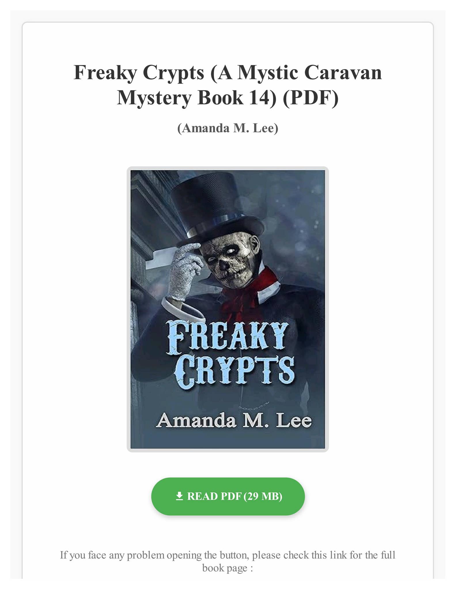 PDF EBOOK Freaky Crypts (A Mystic Caravan Mystery Book 14) by Amanda M. Lee by MichaelaWizacg ...