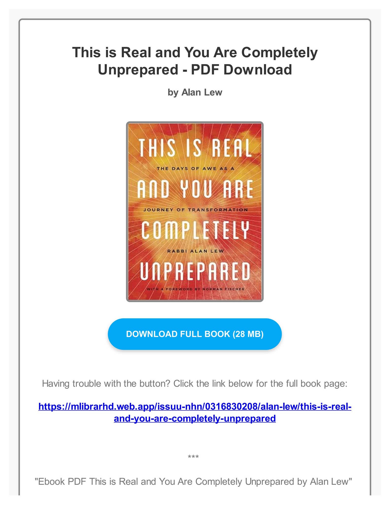 Ebook PDF This is Real and You Are Completely Unprepared by Alan Lew by ...