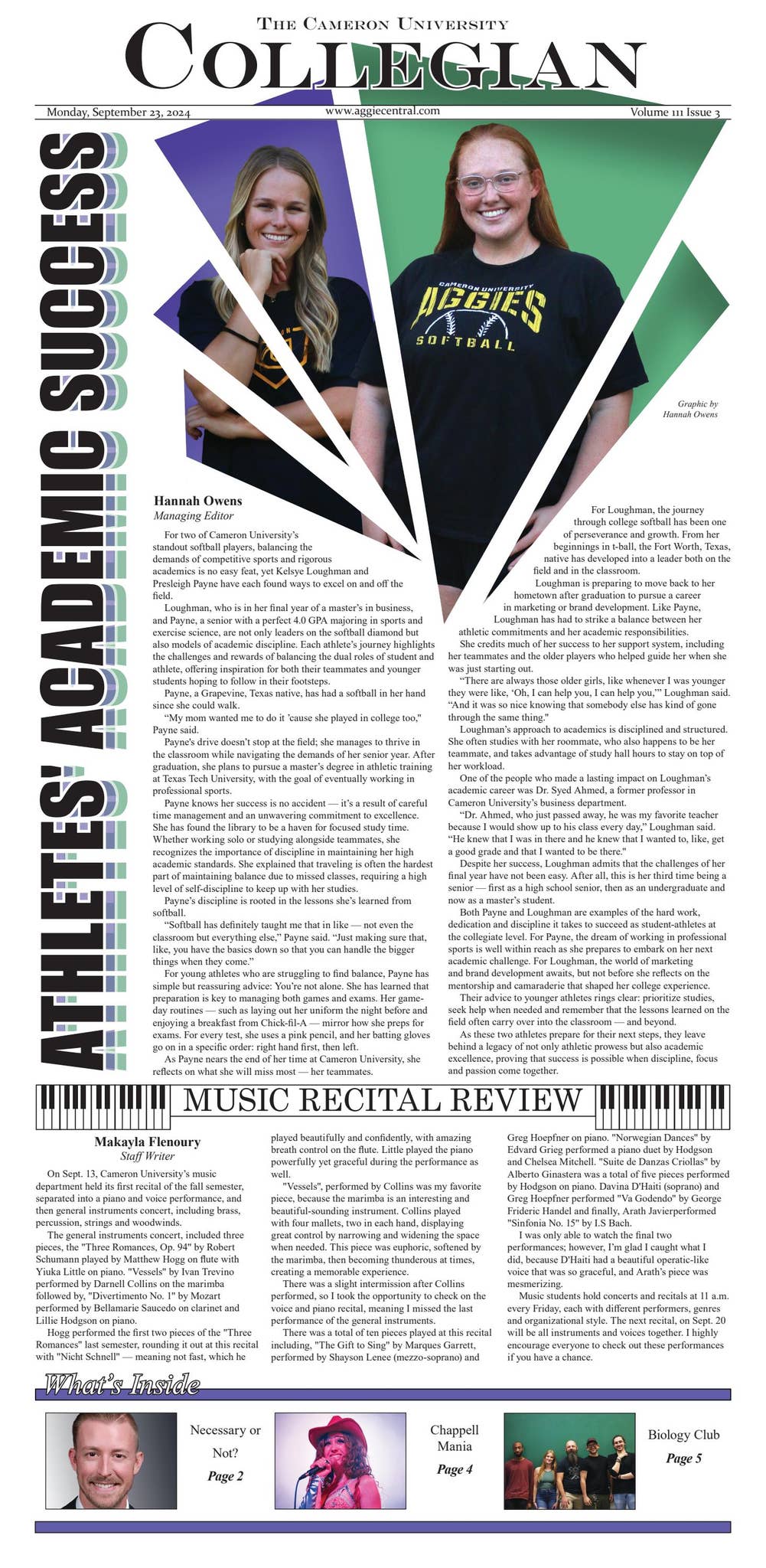 Cameron Collegian Issue #3 Fall 2024 by Cameron University Collegian ...