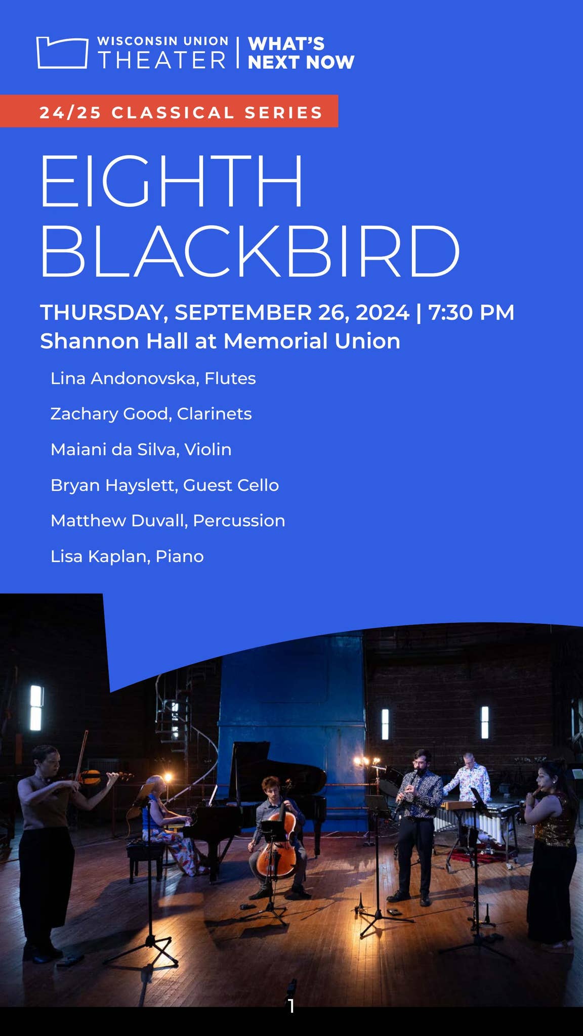 Eighth Blackbird: Program by Wisconsin Union - Issuu