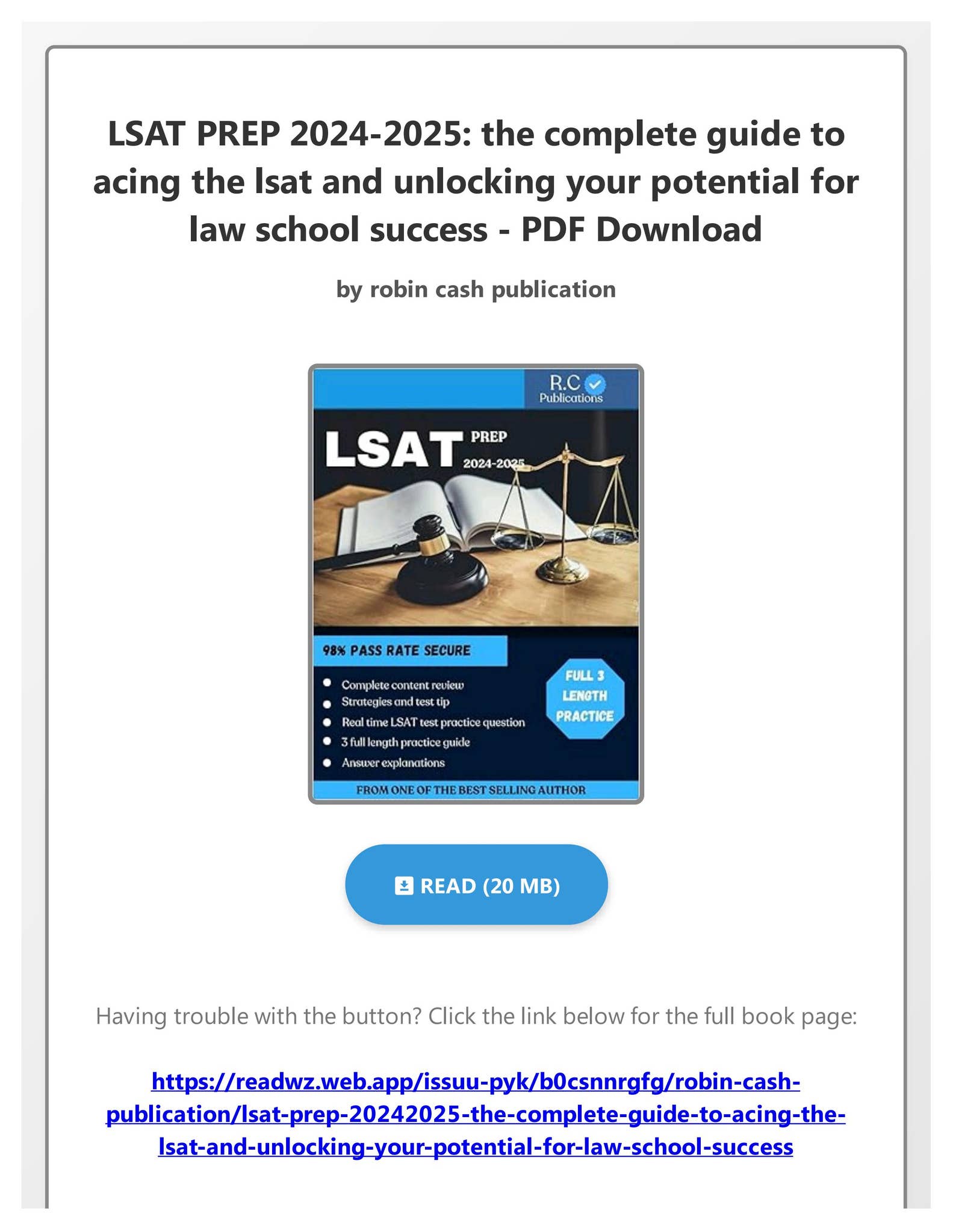 Ebook LSAT PREP 2024-2025: the complete guide to acing the lsat and ...