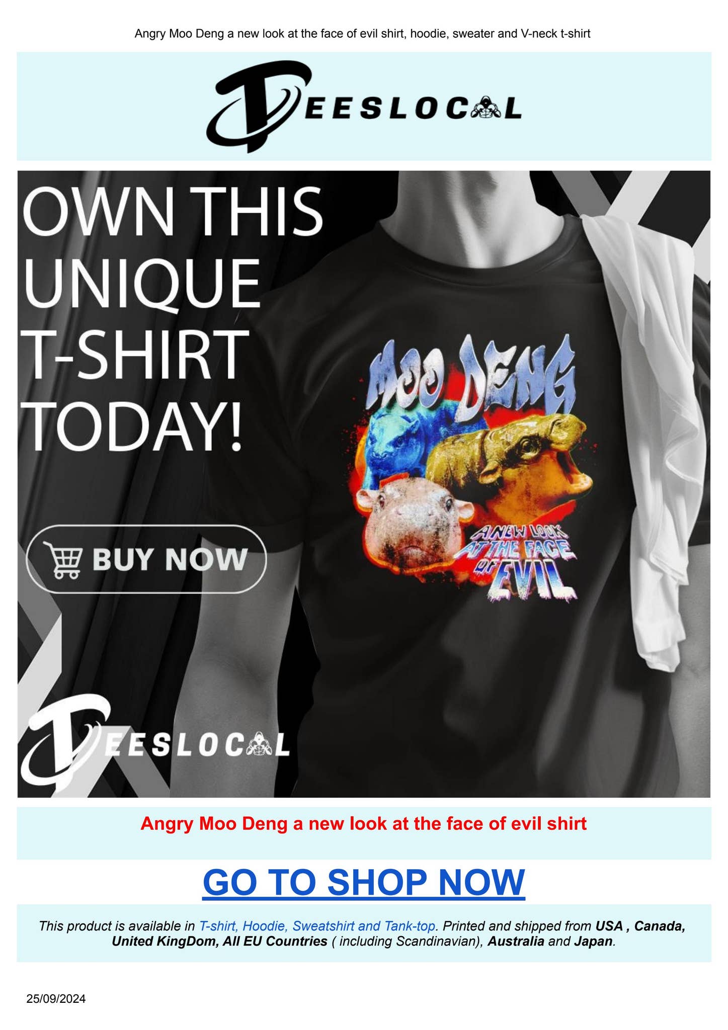 Angry Moo Deng a new look at the face of evil shirt by Design AT Shop ...
