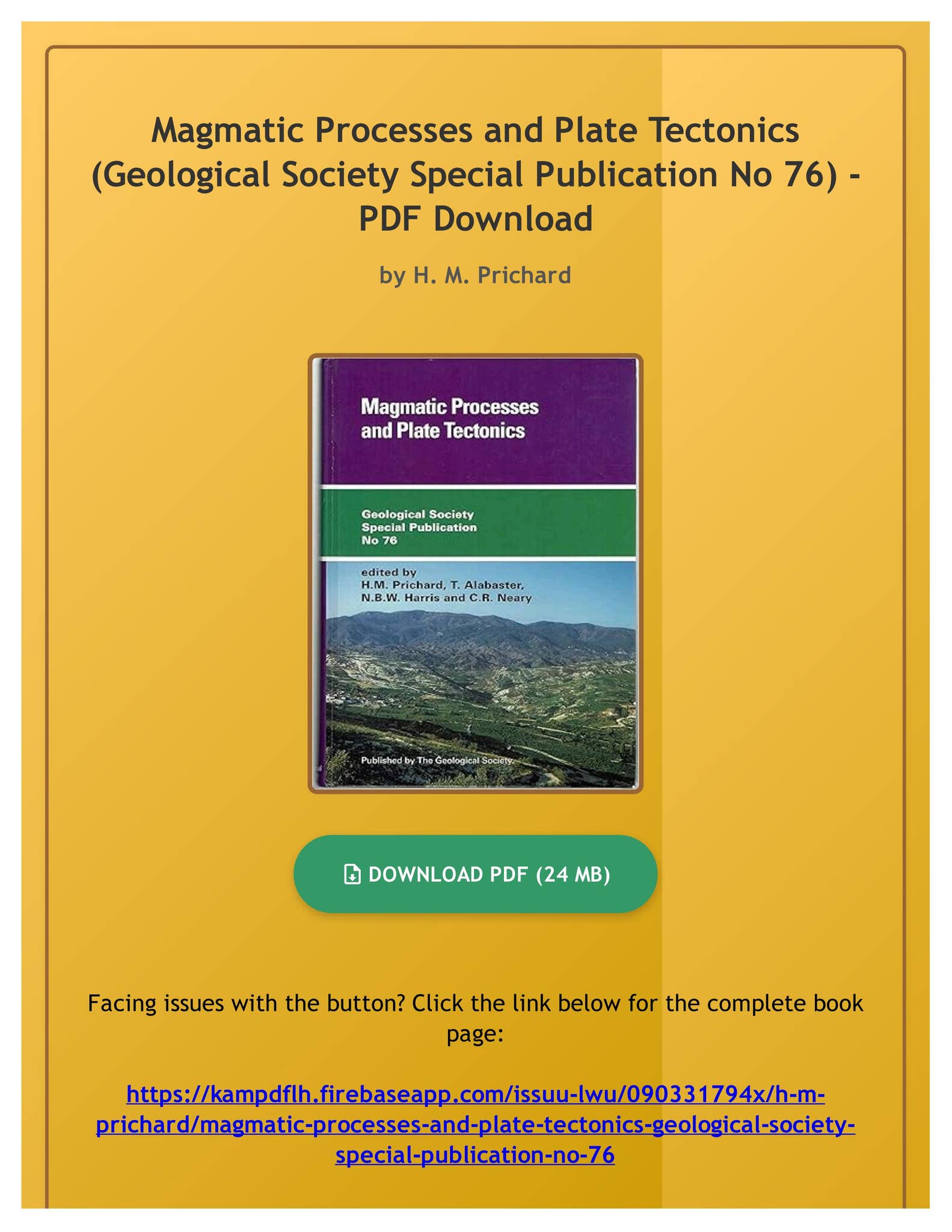 EBOOK) Magmatic Processes and Plate Tectonics (Geological Society ...