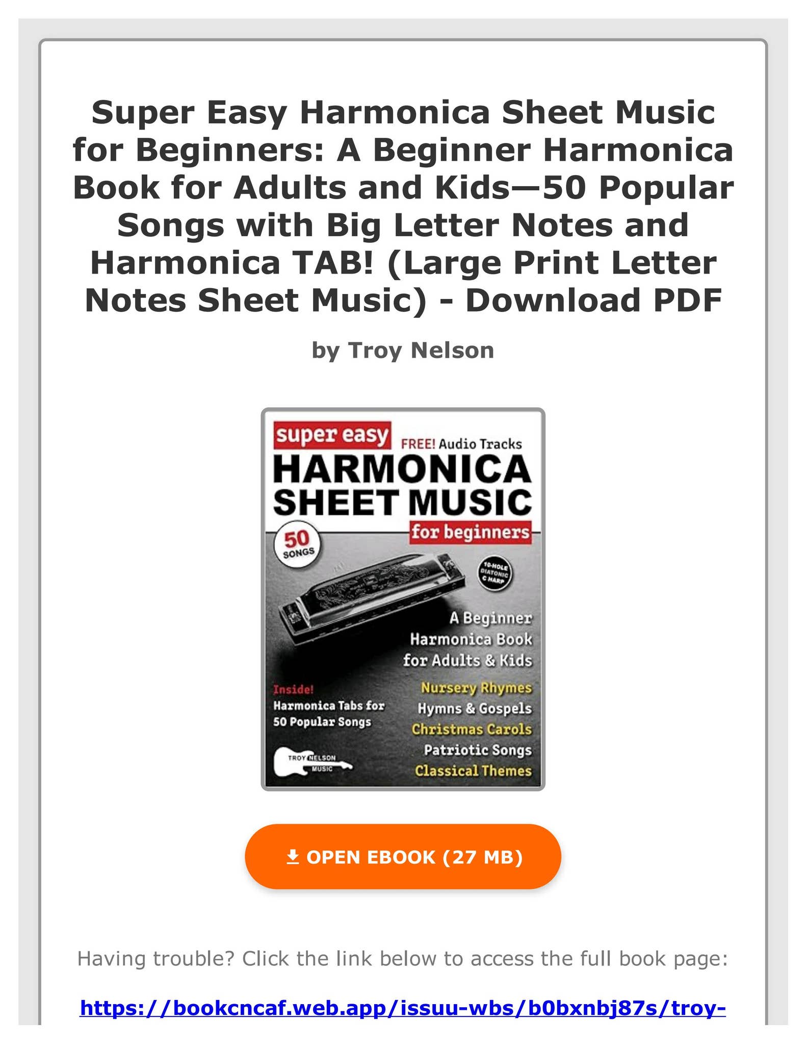 (PDF) eBOOK Super Easy Harmonica Sheet Music for Beginners: A Beginner ...