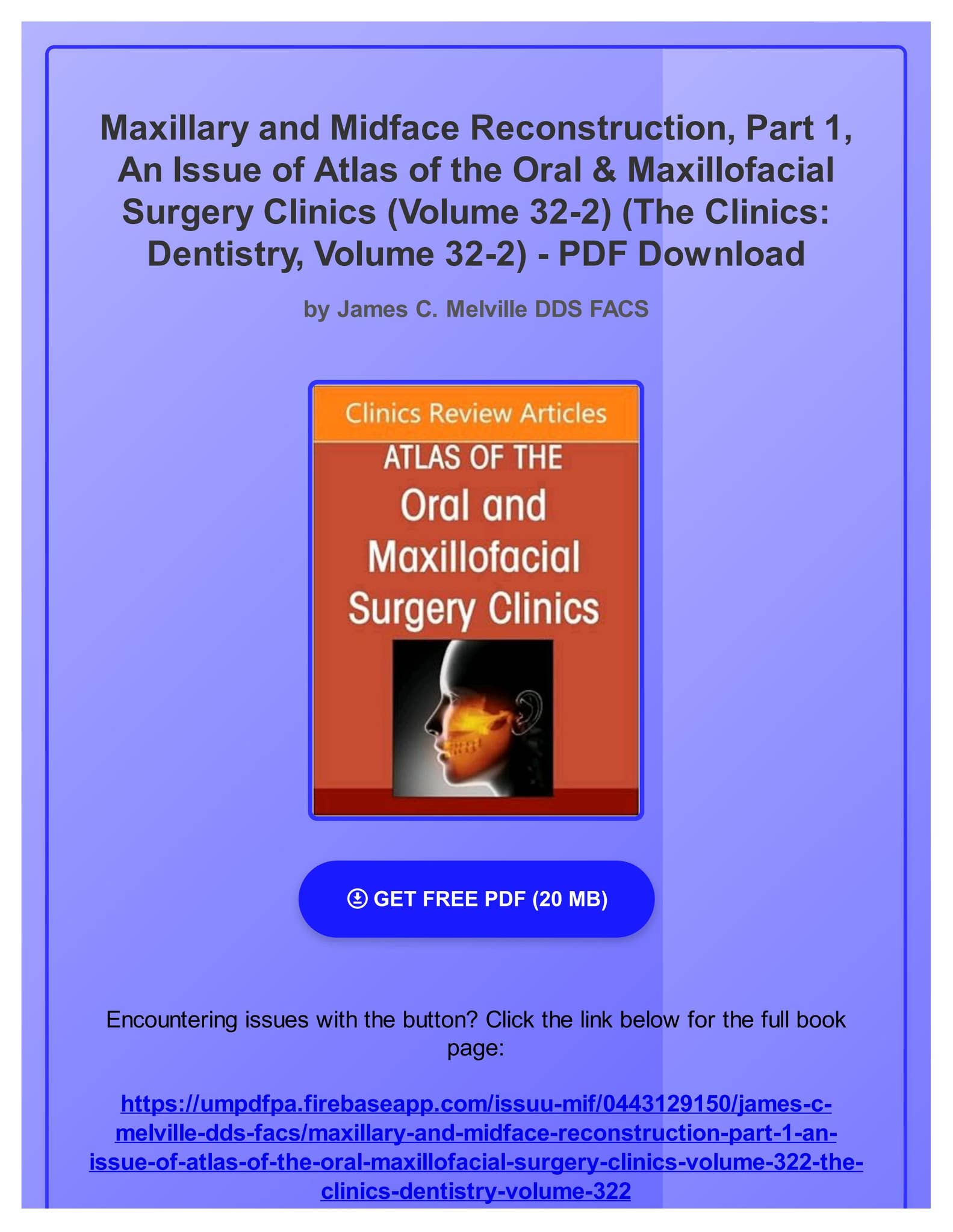 DOWNLOAD Maxillary and Midface Reconstruction, Part 1, An Issue of ...
