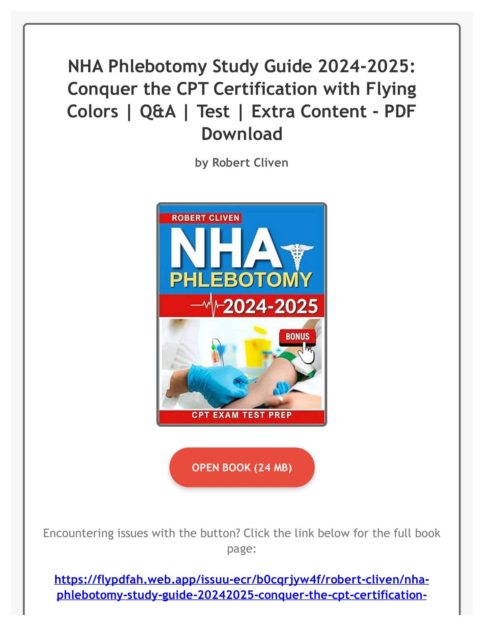(Ebook) NHA Phlebotomy Study Guide 2024-2025: Conquer the CPT ...