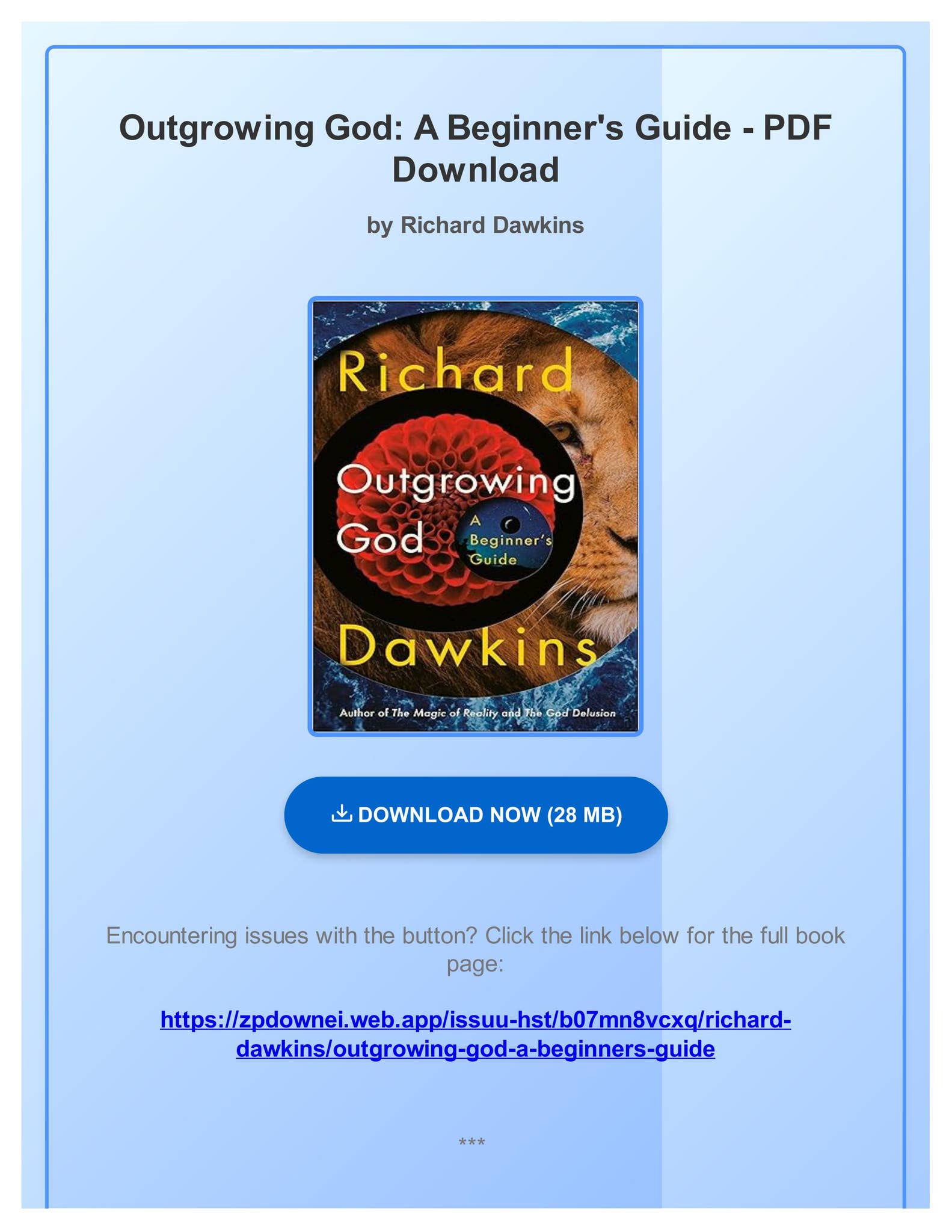 (PDF Ebook) Outgrowing God: A Beginner's Guide by Richard Dawkins by ...