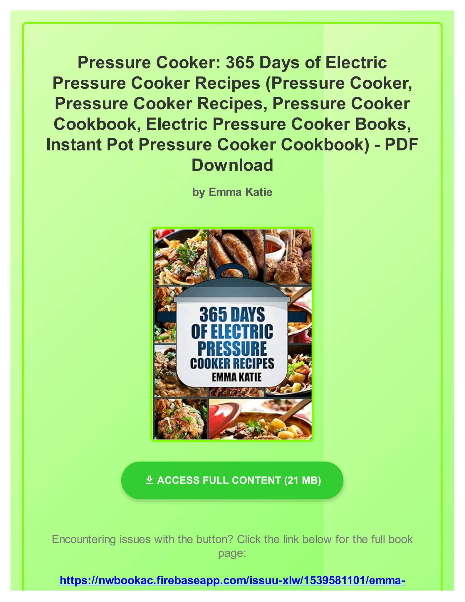 PDF Download Pressure Cooker: 365 Days of Electric Pressure Cooker ...