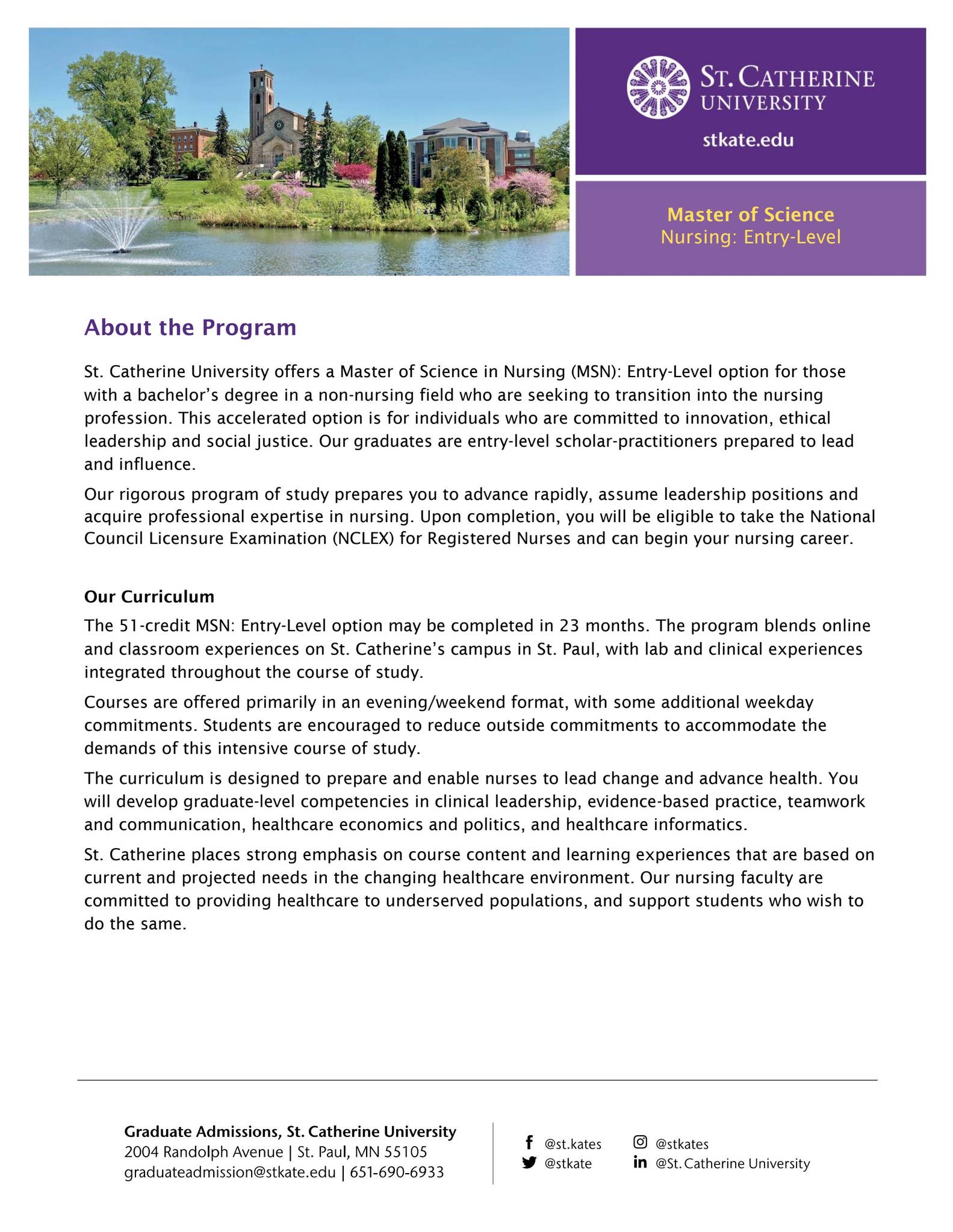 Graduate College: Entry-Level Nursing (MSN) by St. Catherine University ...