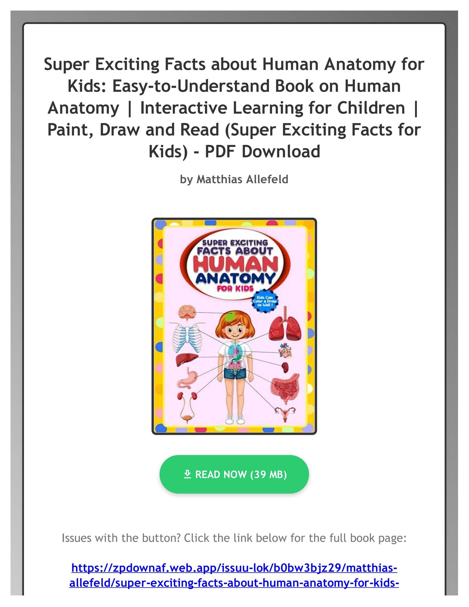 PDF Super Exciting Facts about Human Anatomy for Kids: Easy-to ...