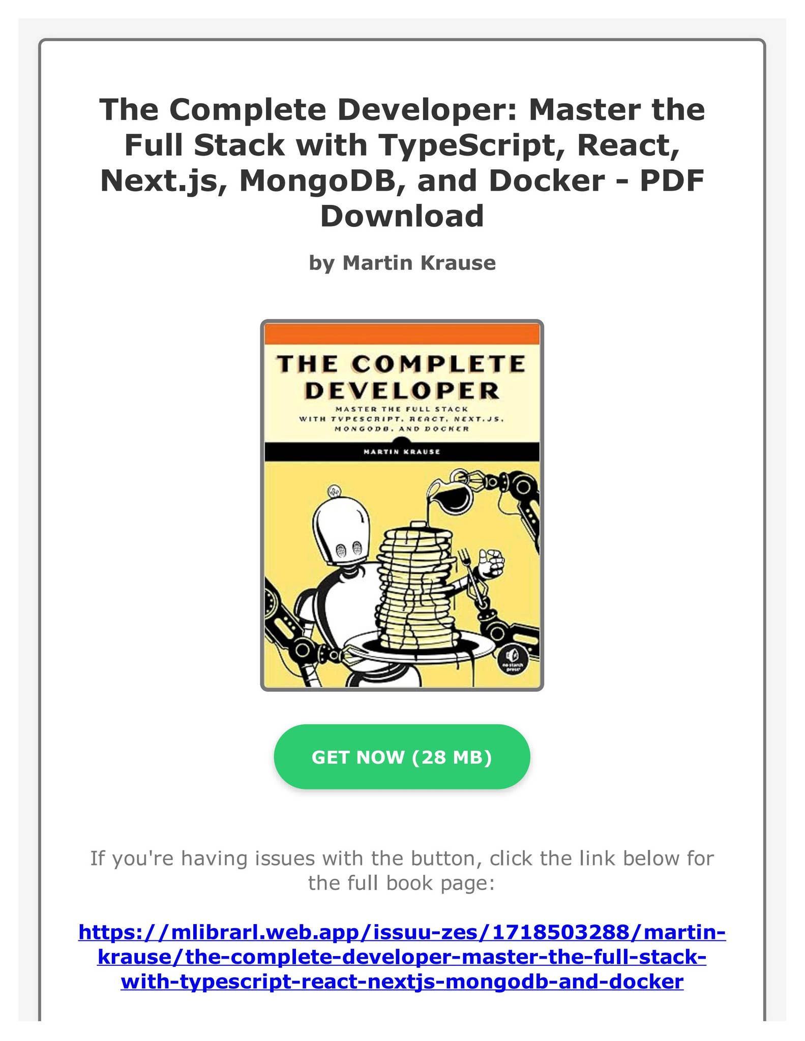 (FREE) (PDF) The Complete Developer: Master the Full Stack with TypeScript, React, Next.js ...