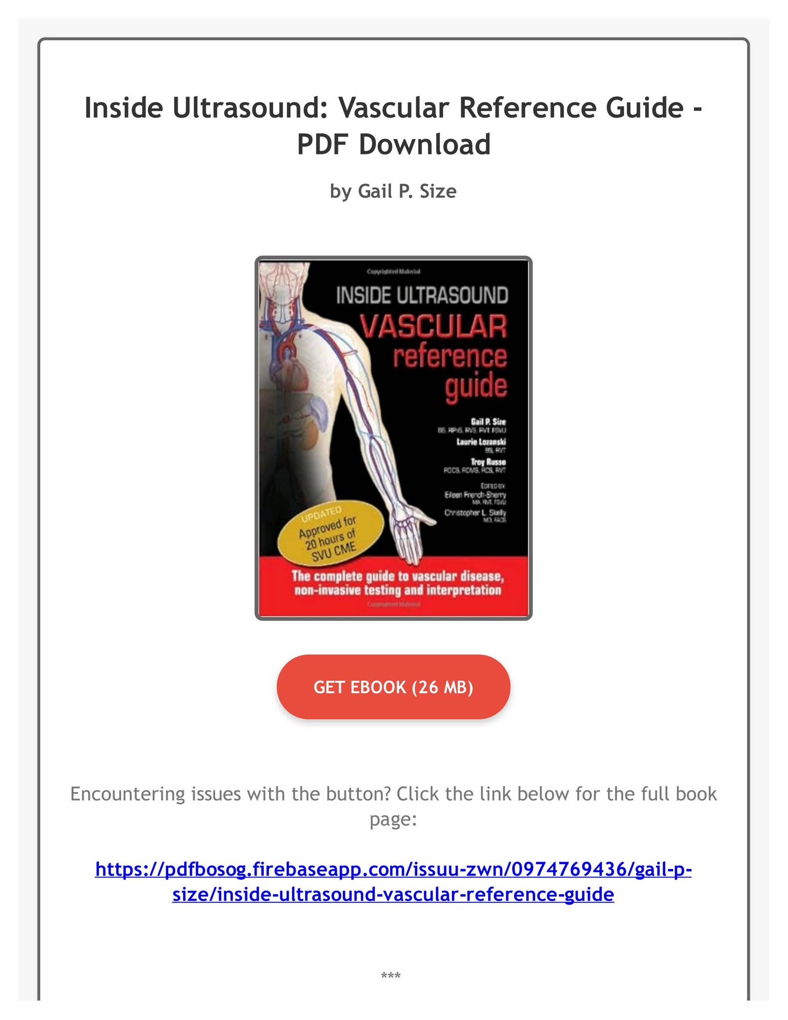 PDF Ebook Inside Ultrasound: Vascular Reference Guide by Gail P. Size ...