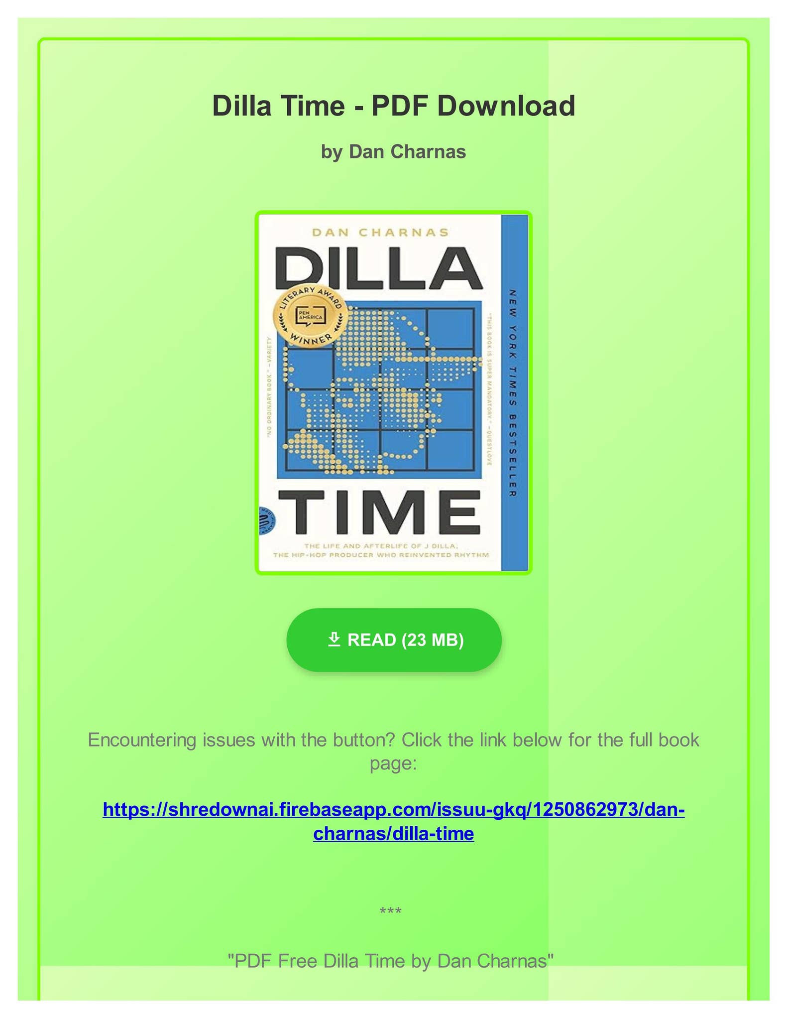 PDF Free Dilla Time by Dan Charnas by SamantaAbshireyk - Issuu