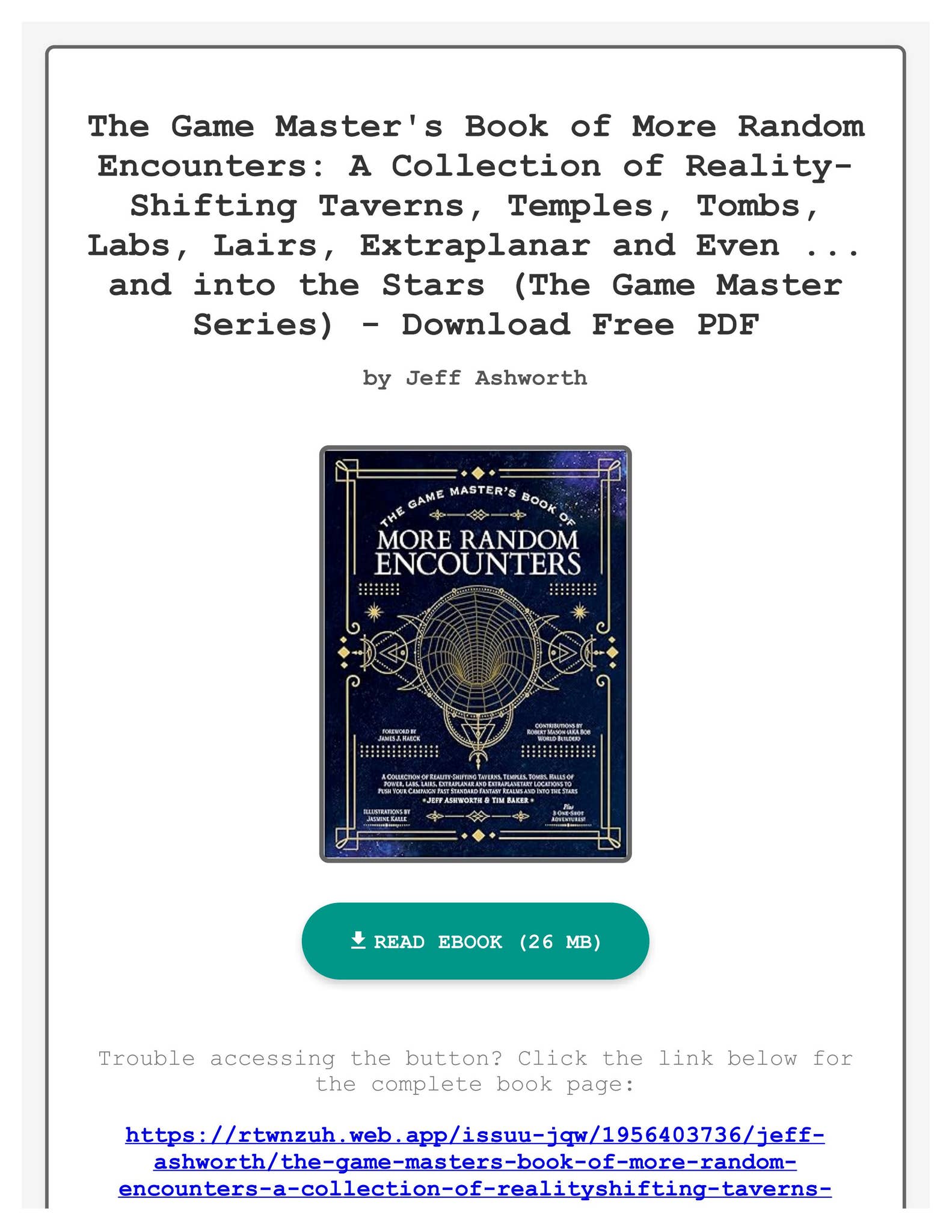 PDF Download The Game Master's Book of More Random Encounters: A ...