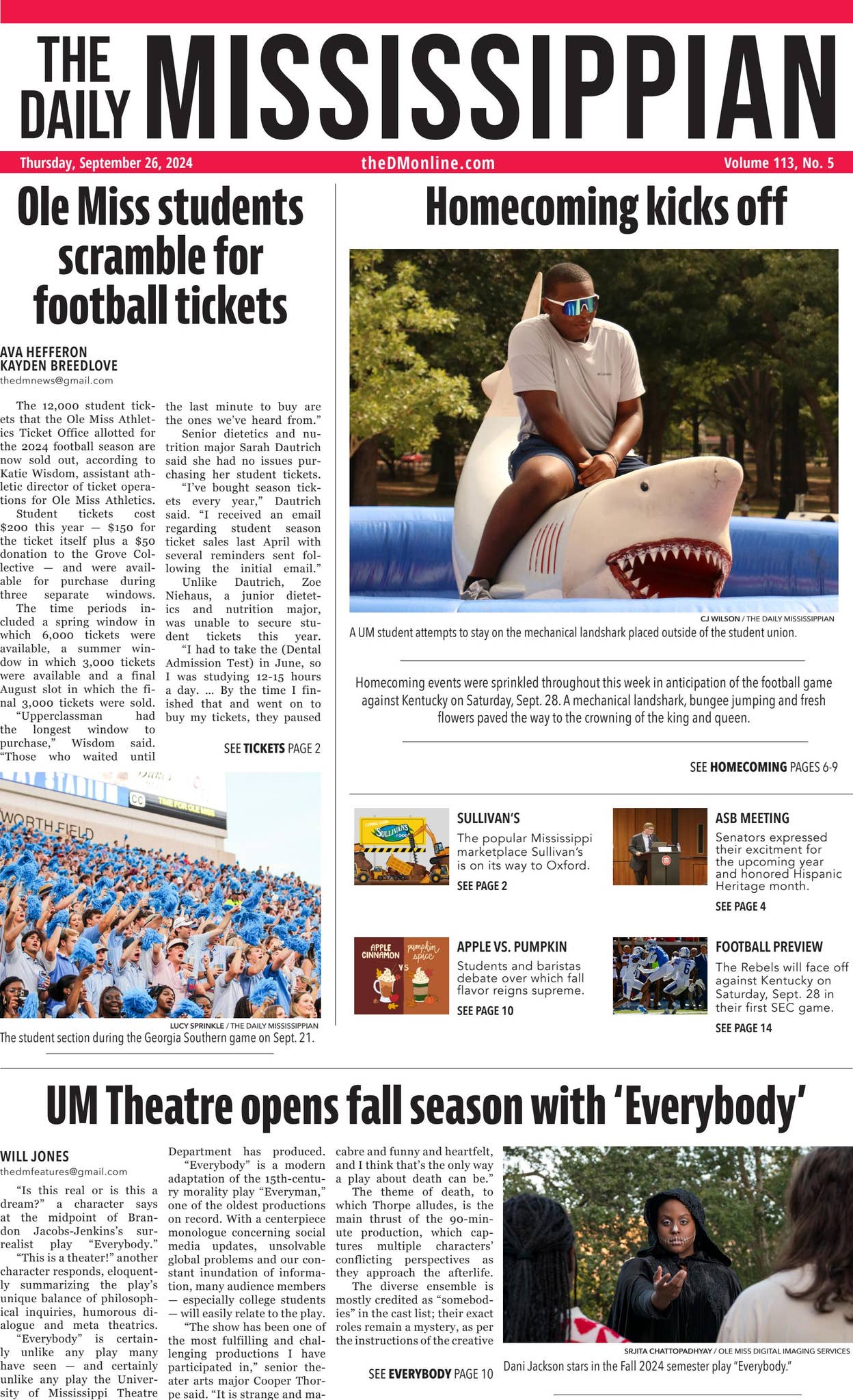 The Daily Mississippian | September 26, 2024 by The Daily Mississippian ...