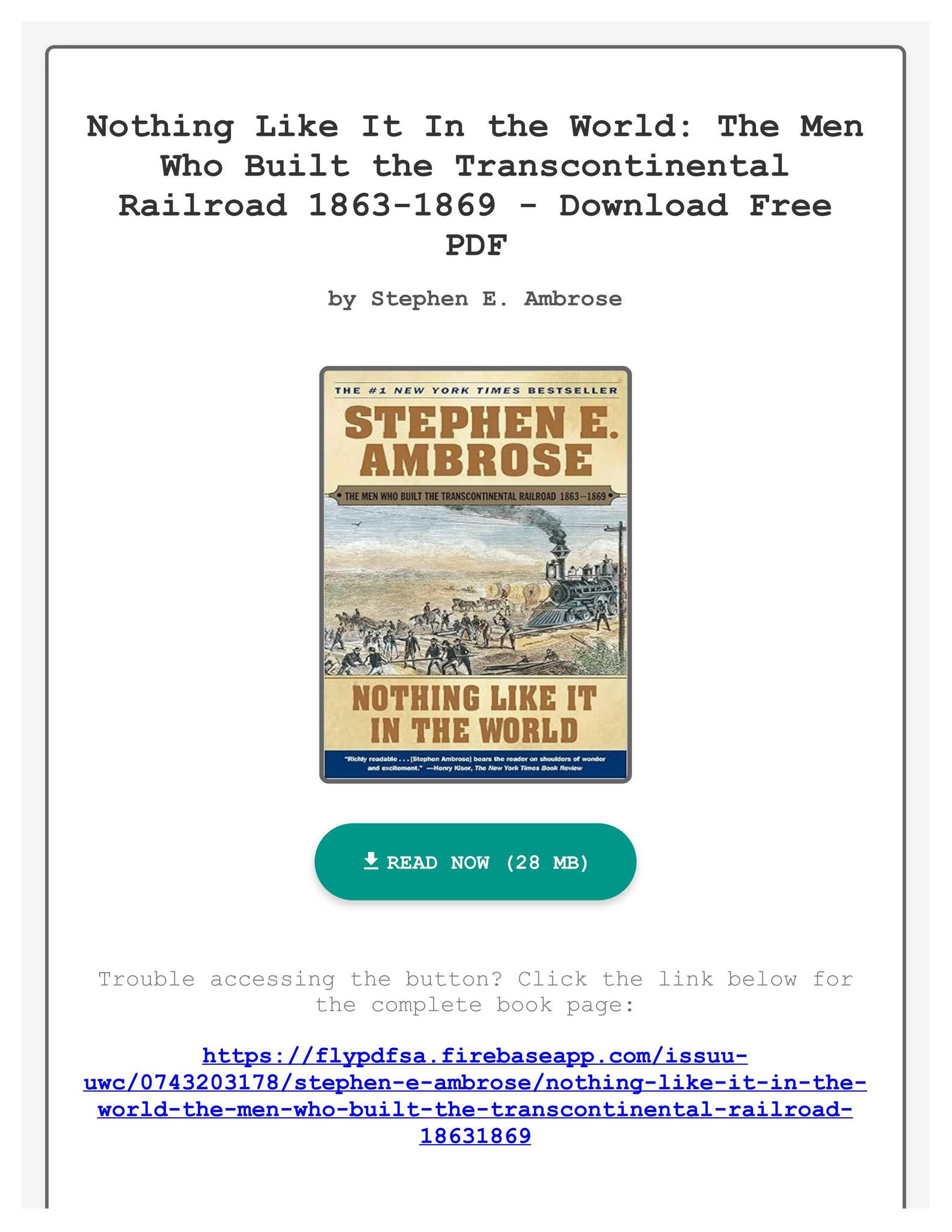 PDF Nothing Like It In the World: The Men Who Built the ...
