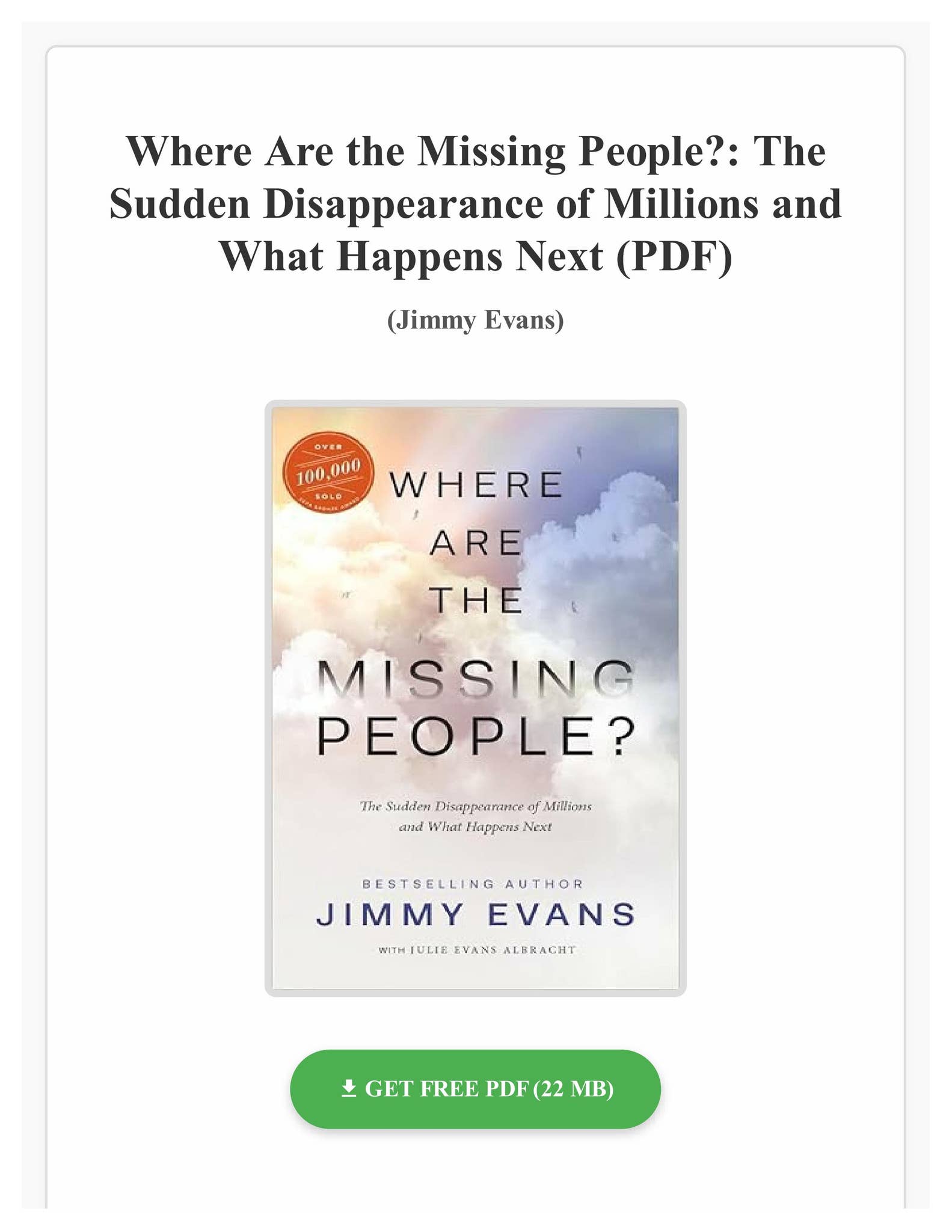 (PDF Free) Where Are the Missing People?: The Sudden Disappearance of ...