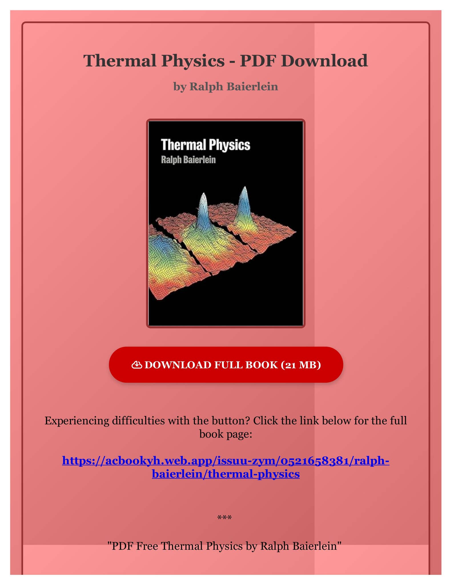 PDF Free Thermal Physics by Ralph Baierlein by DeltaBoscorr - Issuu
