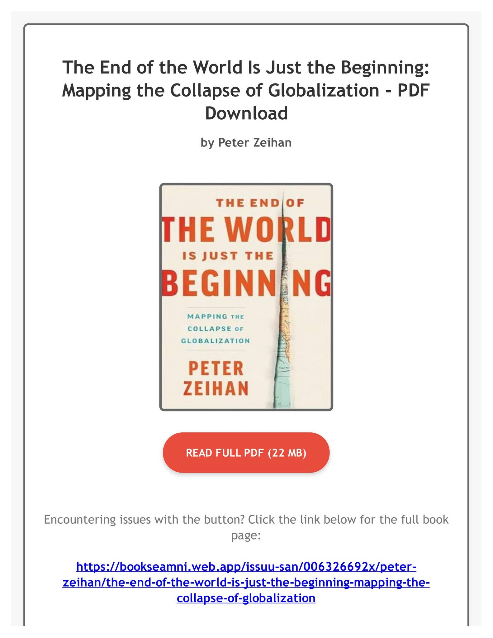 (Free PDF) The End of the World Is Just the Beginning: Mapping the Collapse of Globalization by ...