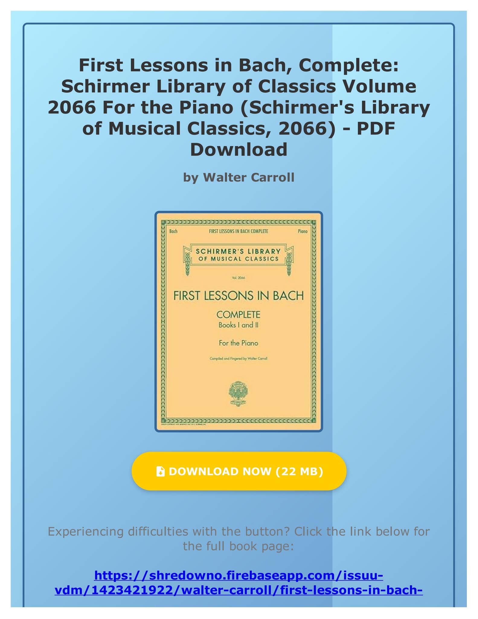 Ebook PDF First Lessons in Bach, Complete: Schirmer Library of Classics ...