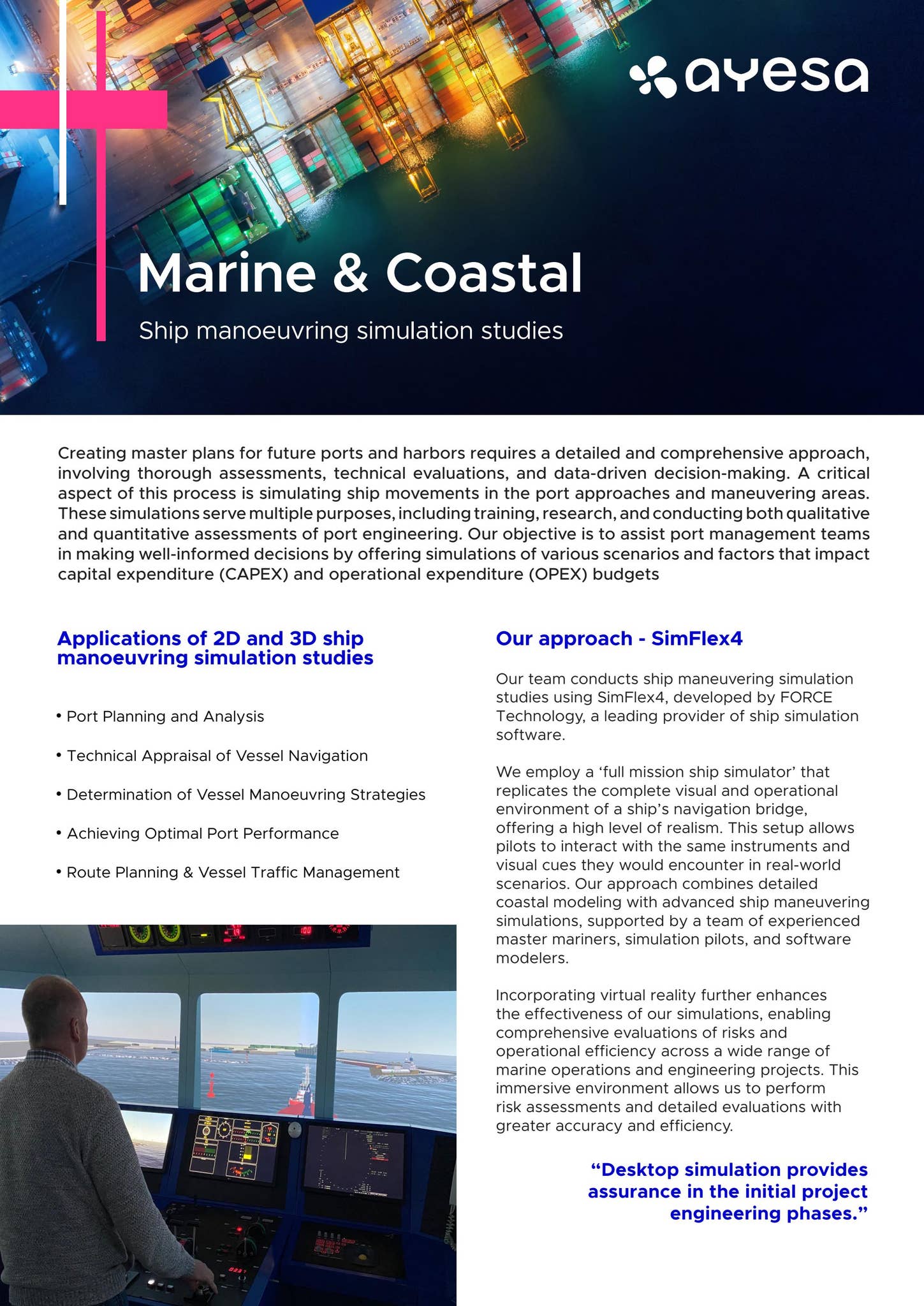 Ayesa Ship Manoeuvring Simulation Studies by Ayesa Engineering - Issuu