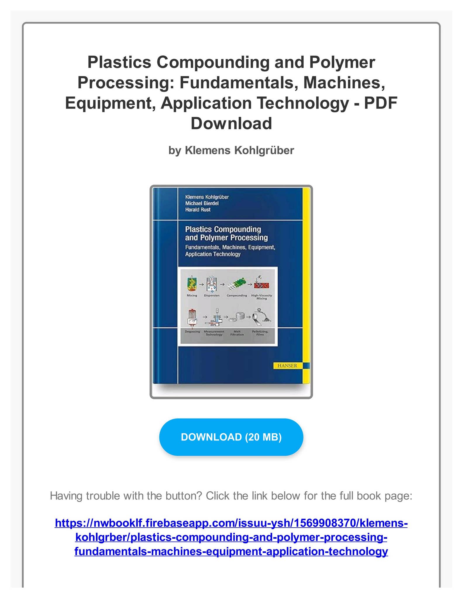 EBOOK Plastics Compounding and Polymer Processing: Fundamentals ...