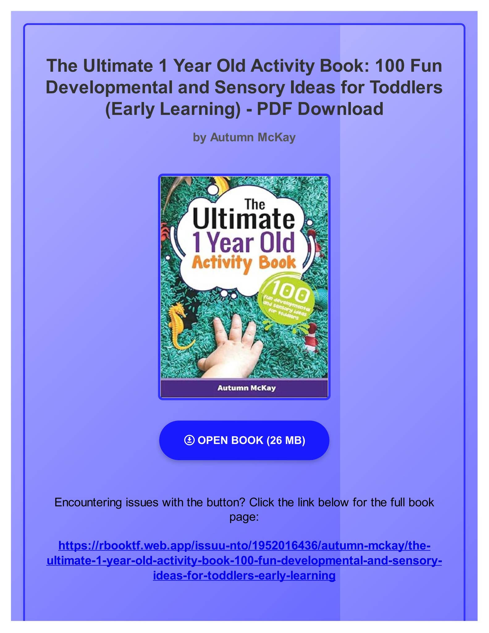 (FREE) (PDF) The Ultimate 1 Year Old Activity Book: 100 Fun ...