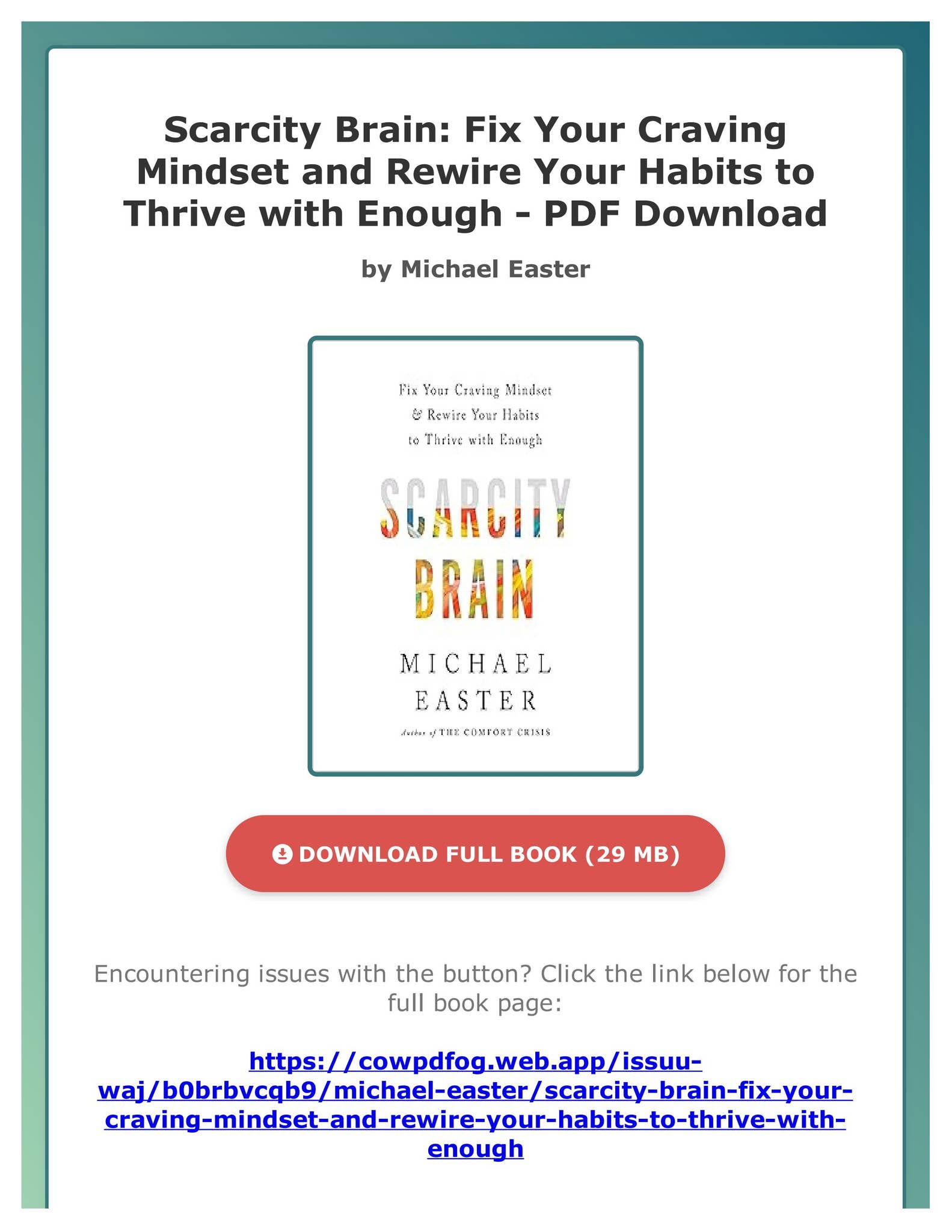 Epub Scarcity Brain: Fix Your Craving Mindset and Rewire Your Habits to Thrive with Enough by ...