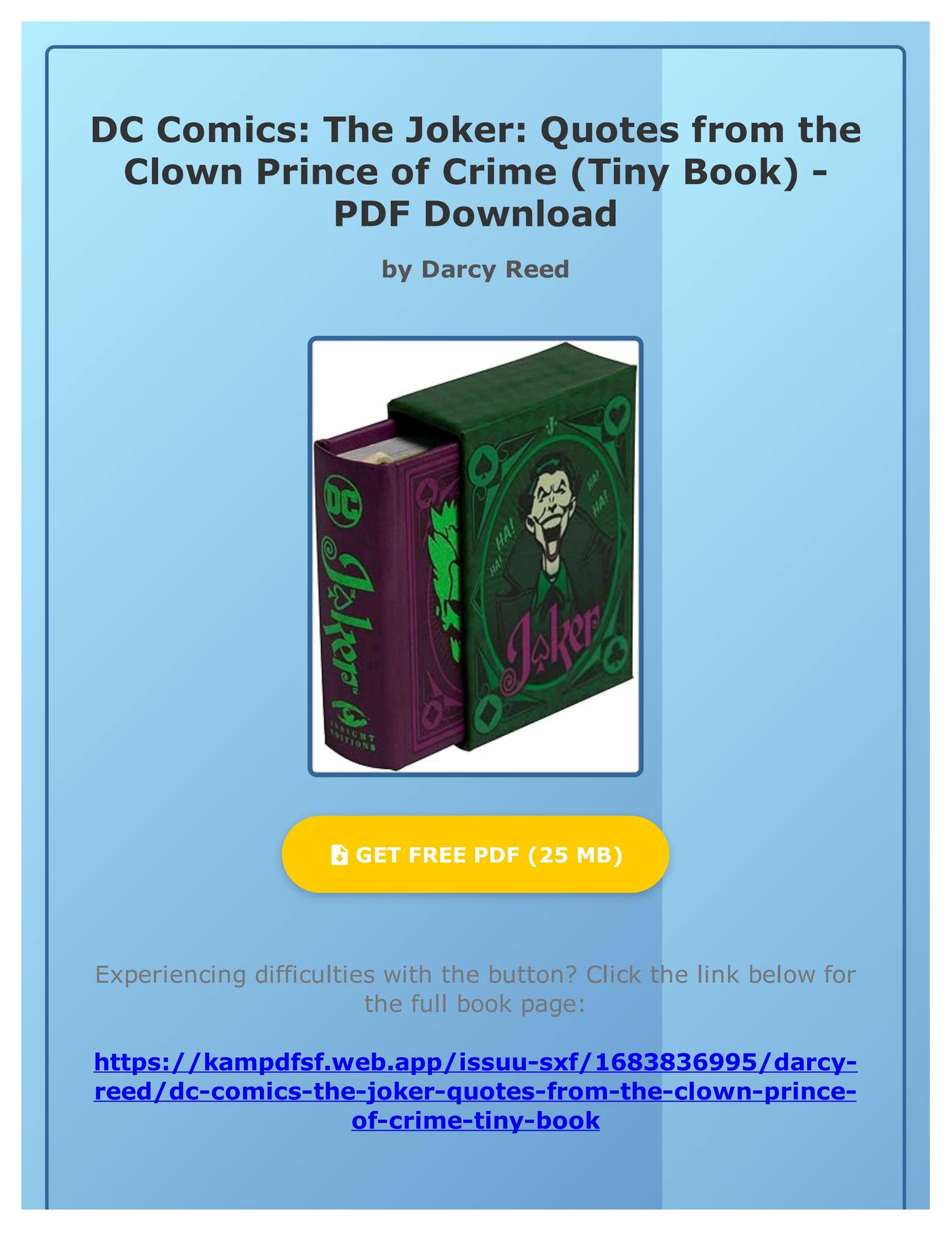 (FREE) (PDF) DC Comics: The Joker: Quotes from the Clown Prince of ...