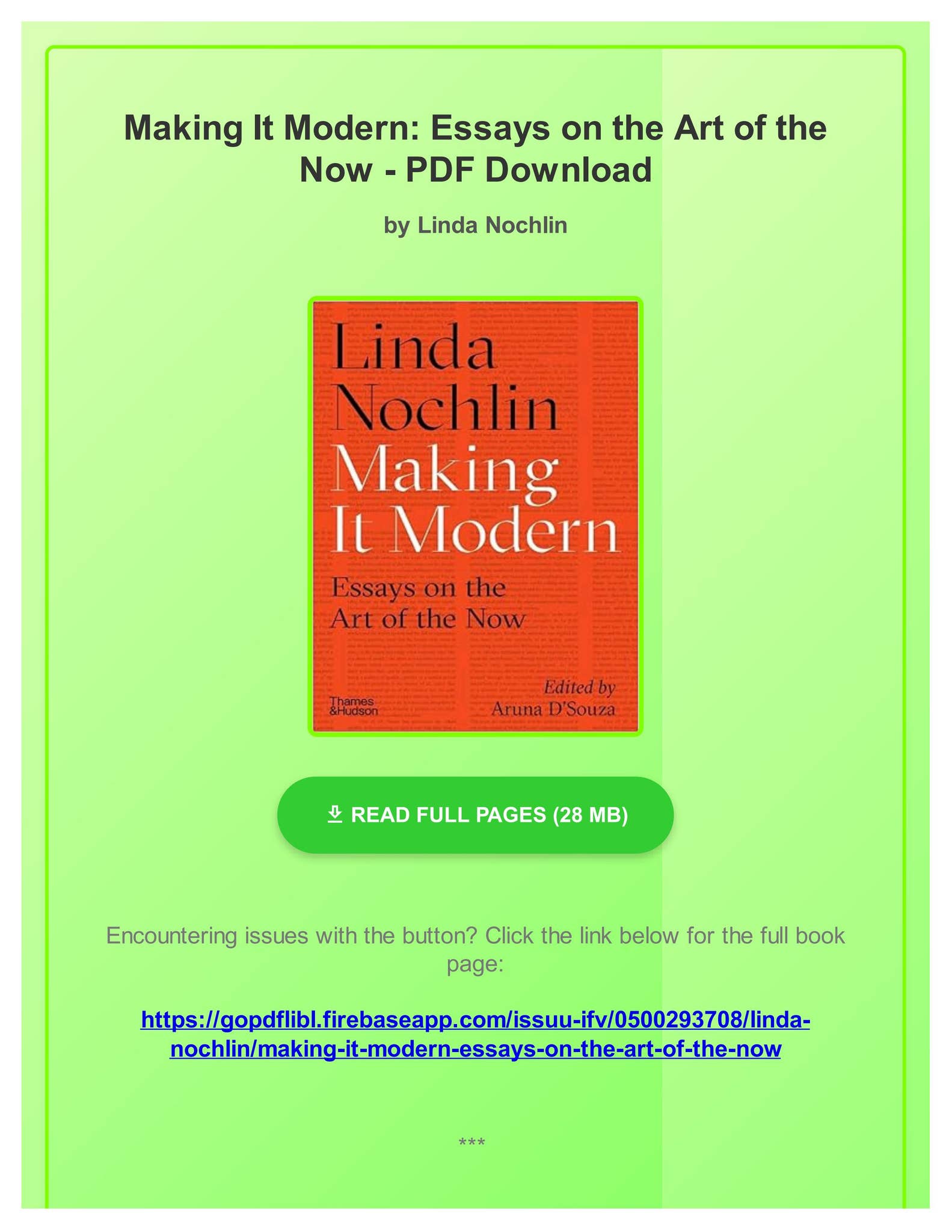 Ebook Free Making It Modern: Essays on the Art of the Now by Linda ...