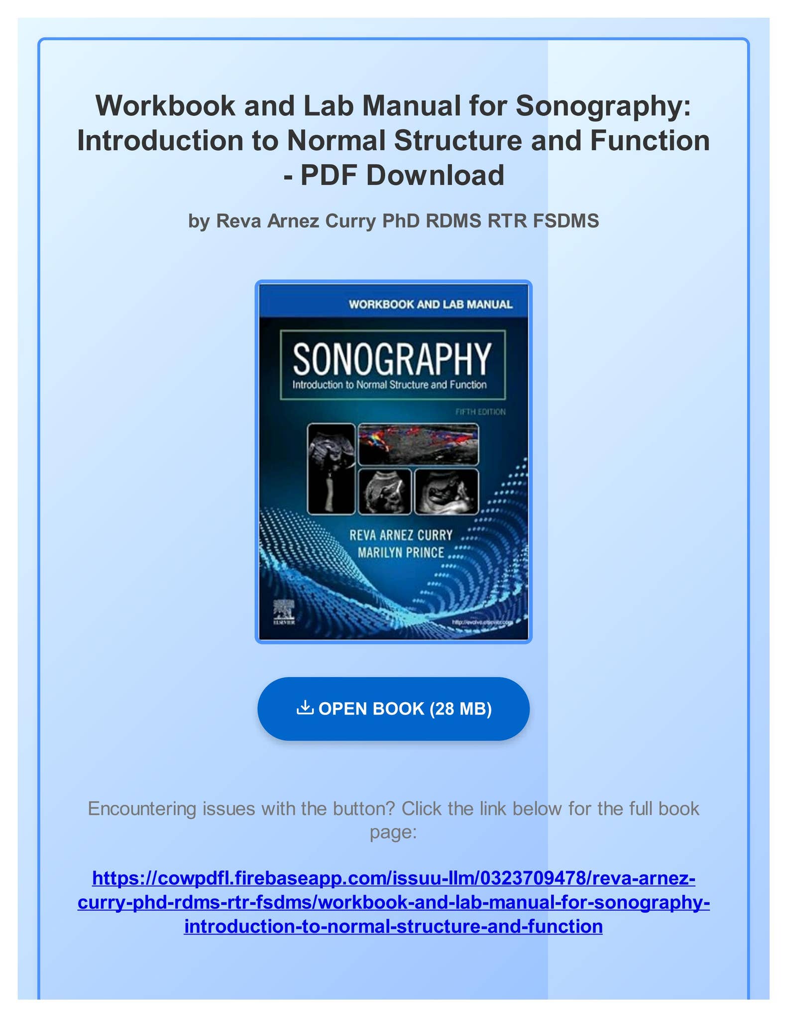 PDF Workbook and Lab Manual for Sonography: Introduction to Normal Structure and Function by ...