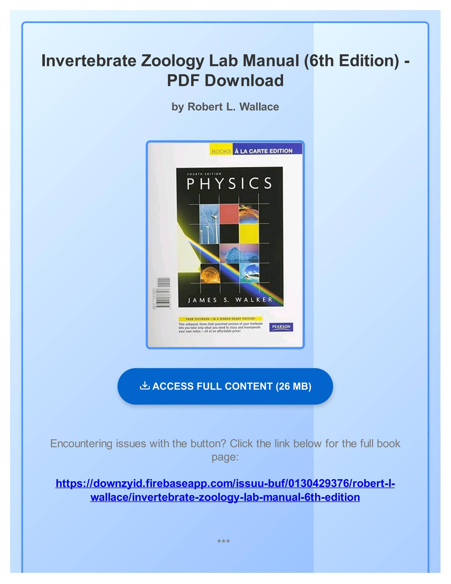 DOWNLOAD Invertebrate Zoology Lab Manual (6th Edition) by Robert L ...