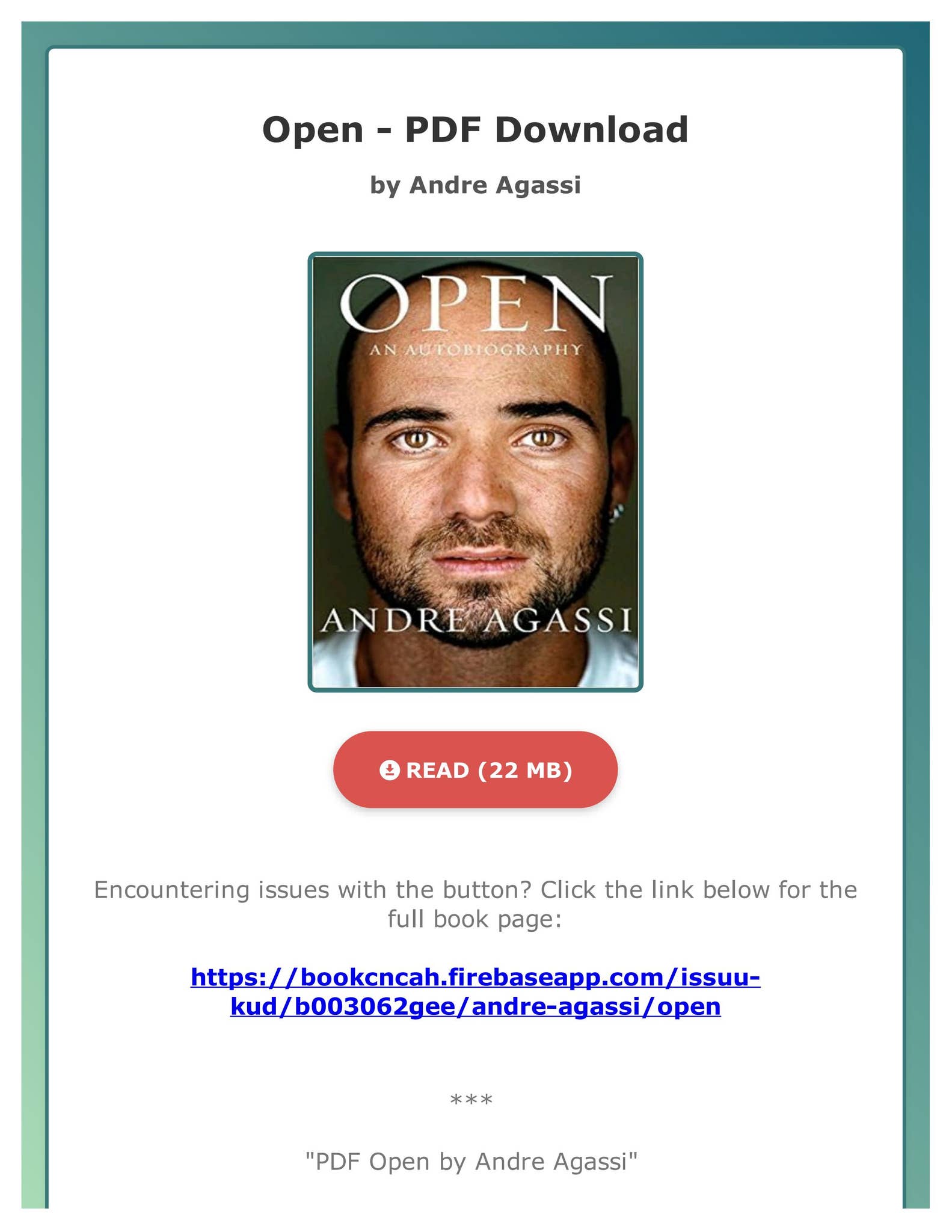 PDF Open by Andre Agassi by SchmelerPhDwi - Issuu
